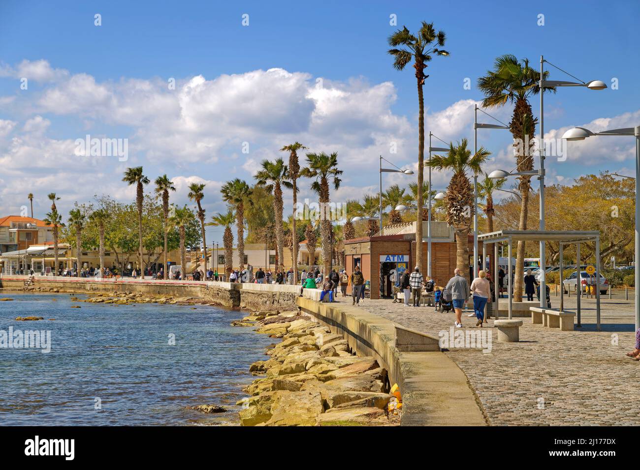 Paphos harbour promenade in Cyprus Stock Photo - Alamy
