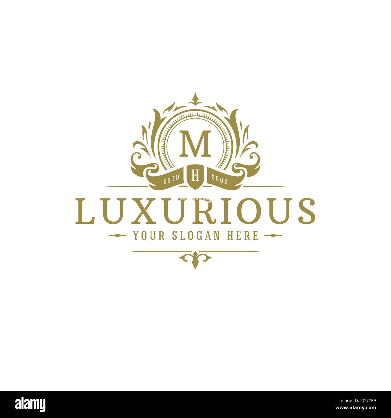 Luxury logo crest template design vector illustration. Royal brand ...