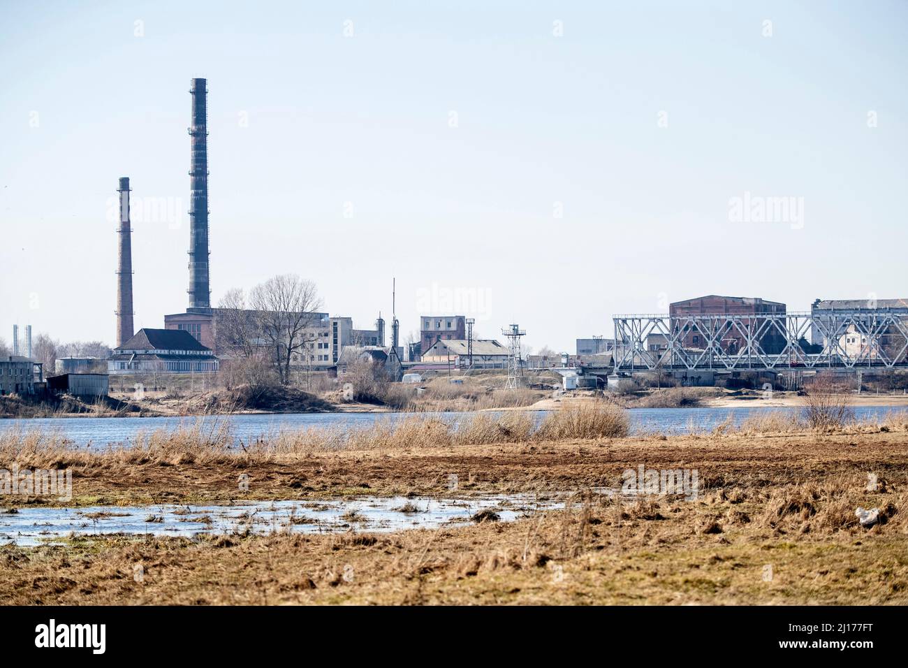 Sovjetsk city seen from the small community of Panemuné which borders ...