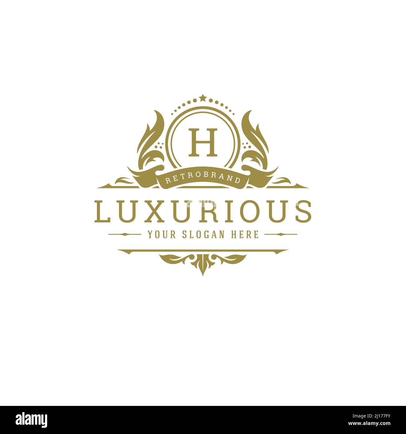 Luxury logo crest template design vector illustration. Royal brand ...