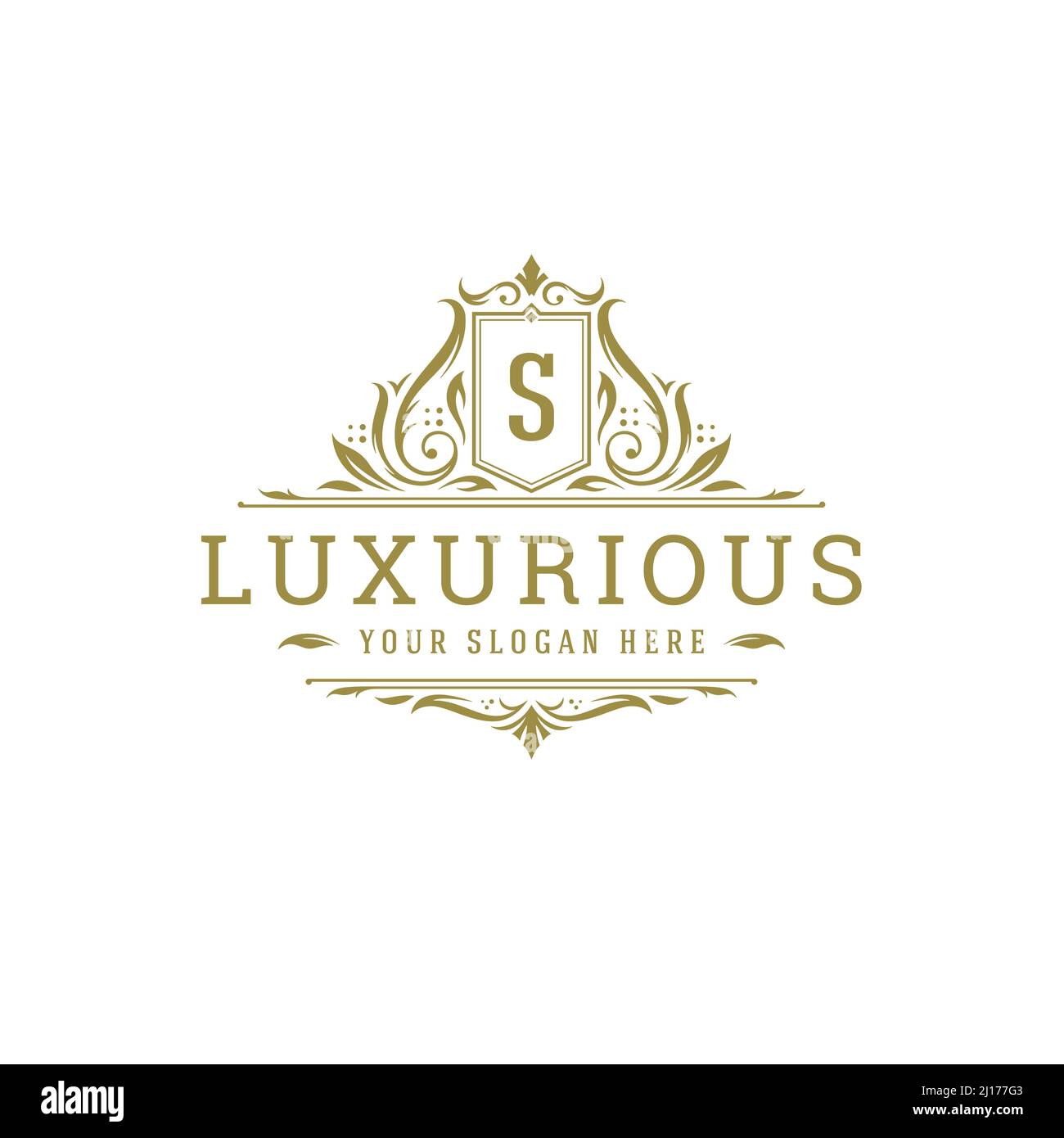 Luxury logo crest template design vector illustration. Royal brand ...