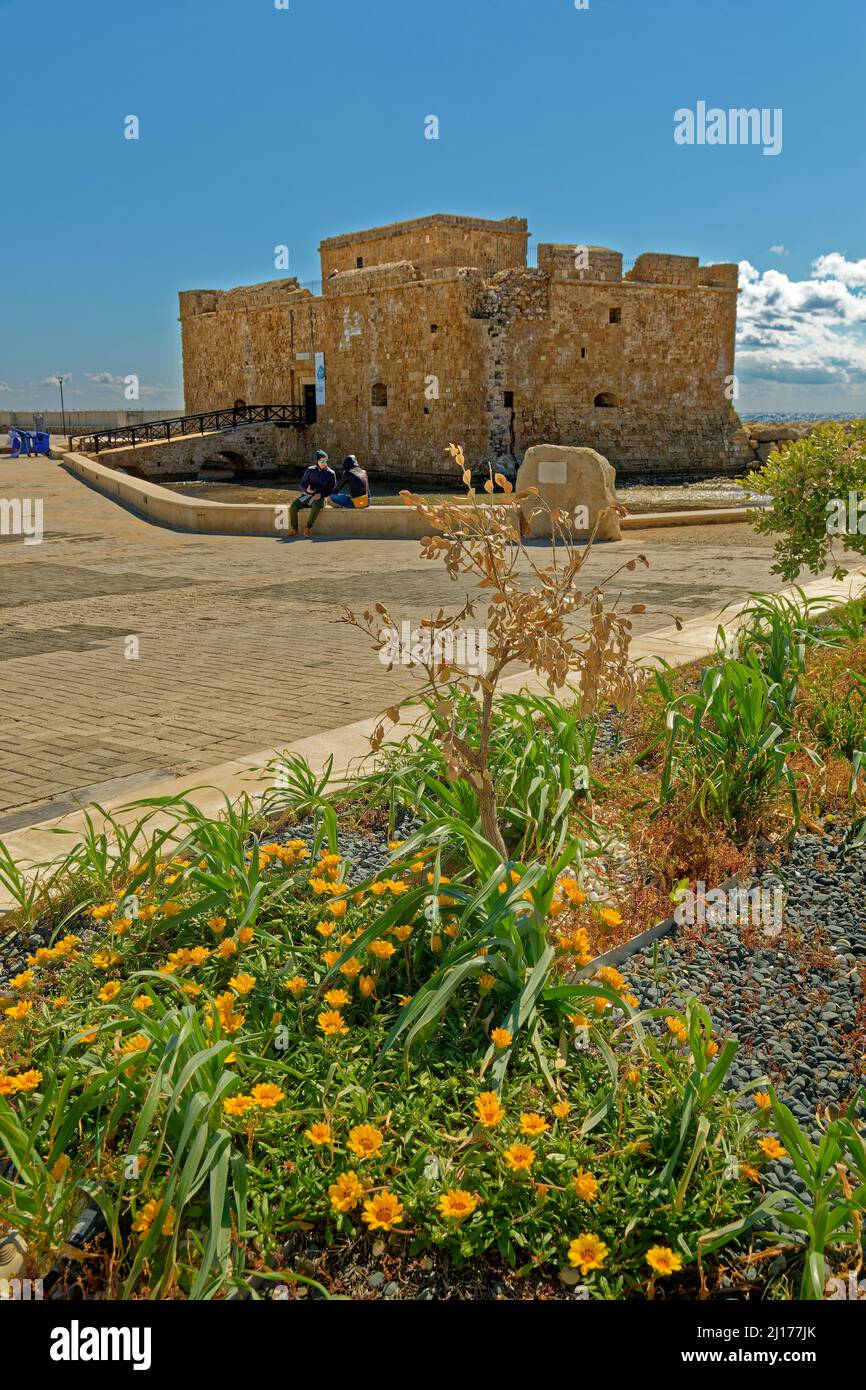 Paphos Castle on the edge of Paphos harbour in Cyprus Stock Photo - Alamy