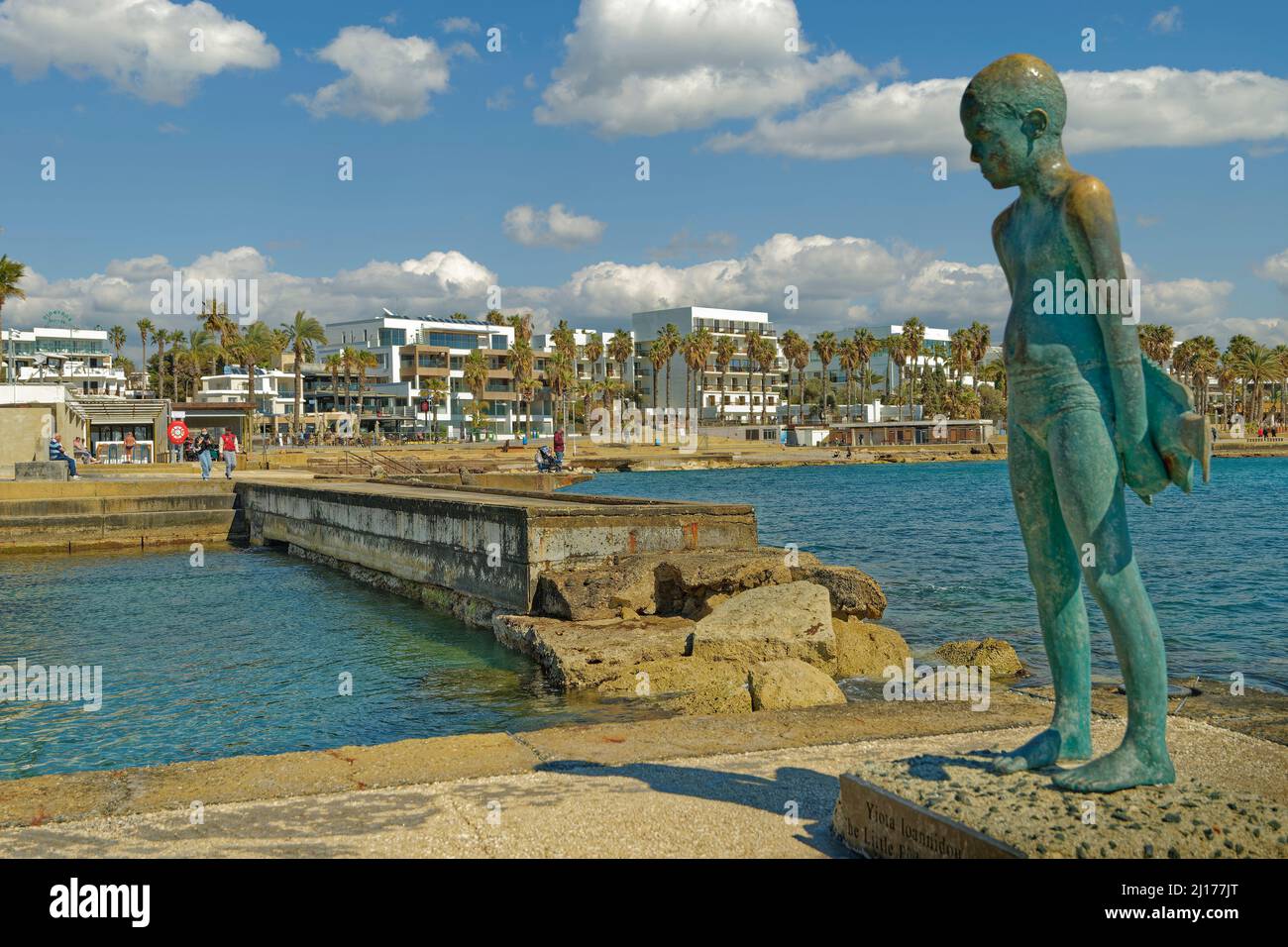 Paphos Little Fisherman Sculpture High Resolution Stock Photography and ...
