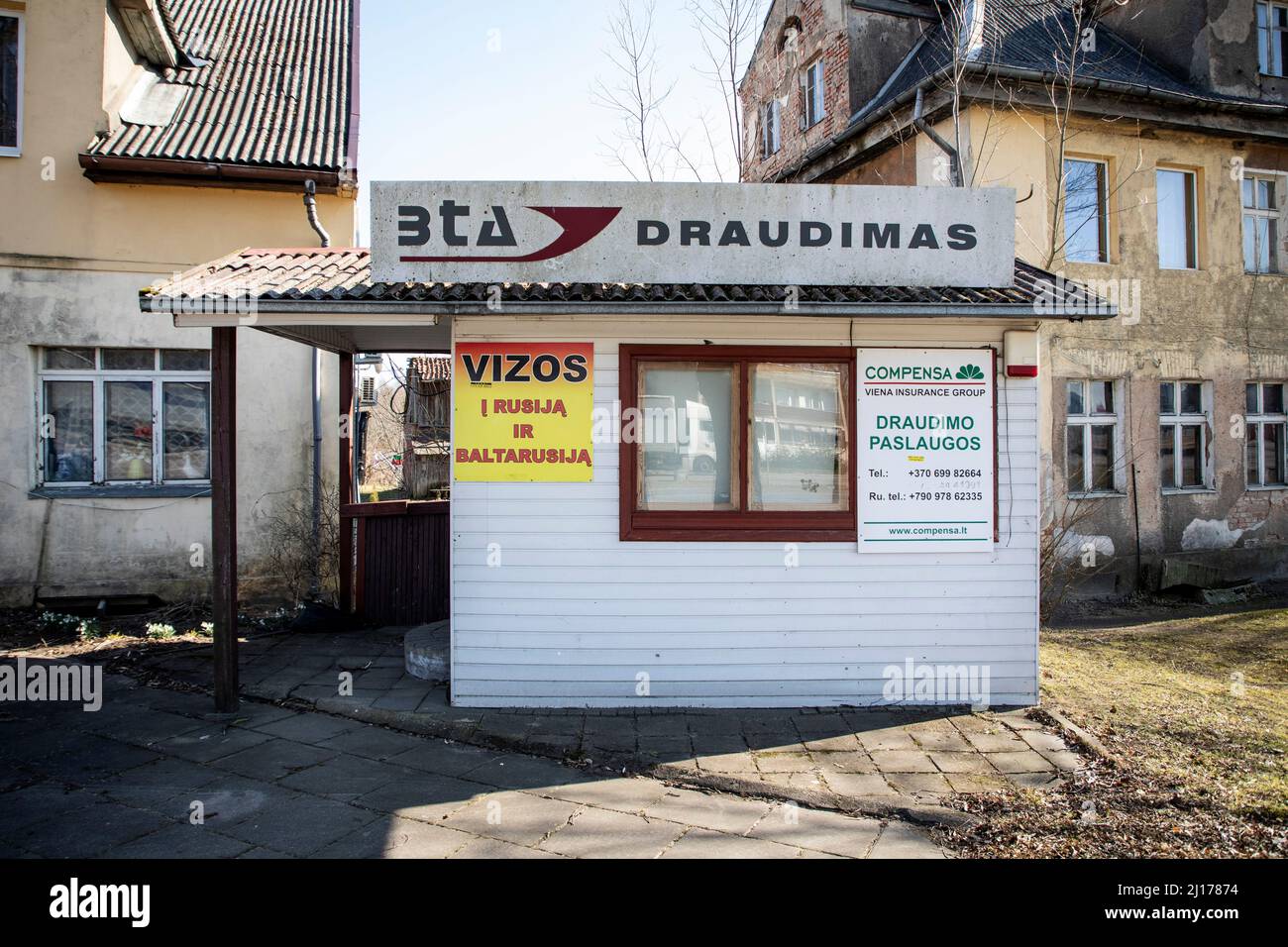 A visa office in the small community of Panemuné which borders the ...