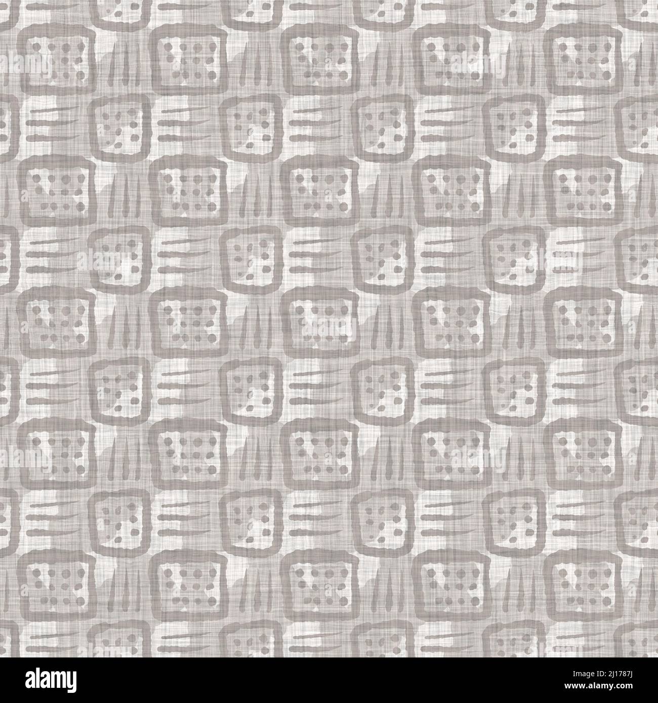 French gray geometric linen seamless pattern. Tonal farmhouse cottage ...