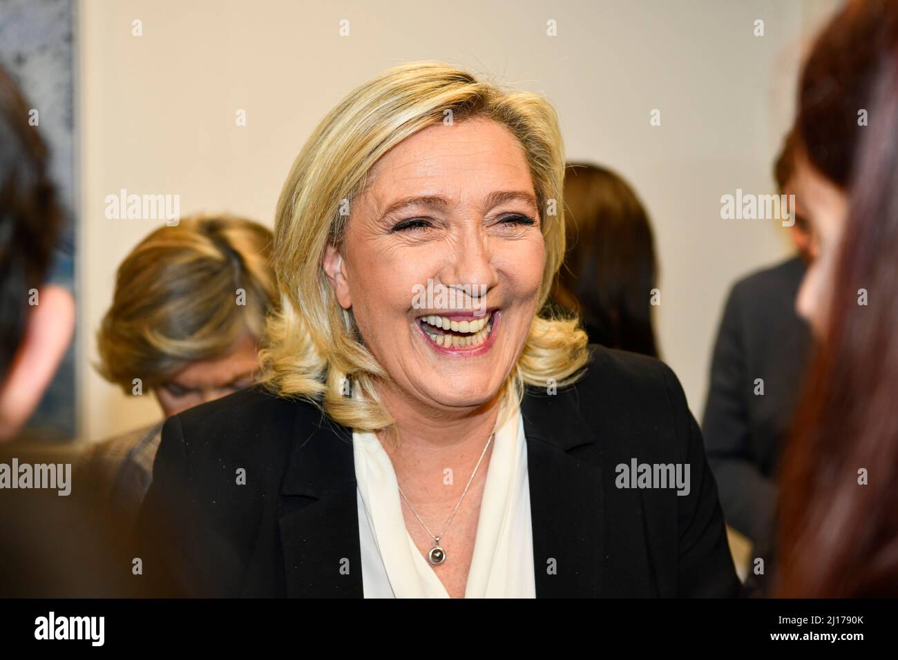 Marine Le Pen, candidate of the political party "le Rassemblement ...