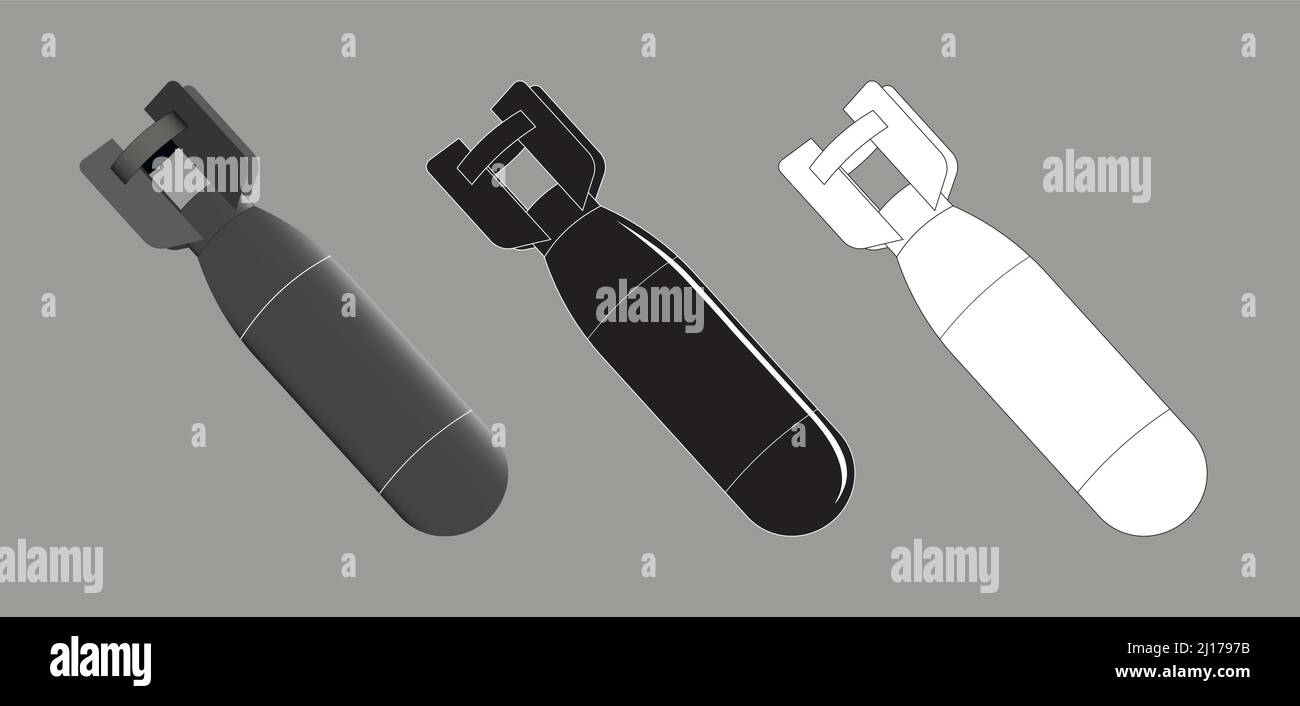 A set of aerial bombs in flight. bombardment of the area. Flat vector ...