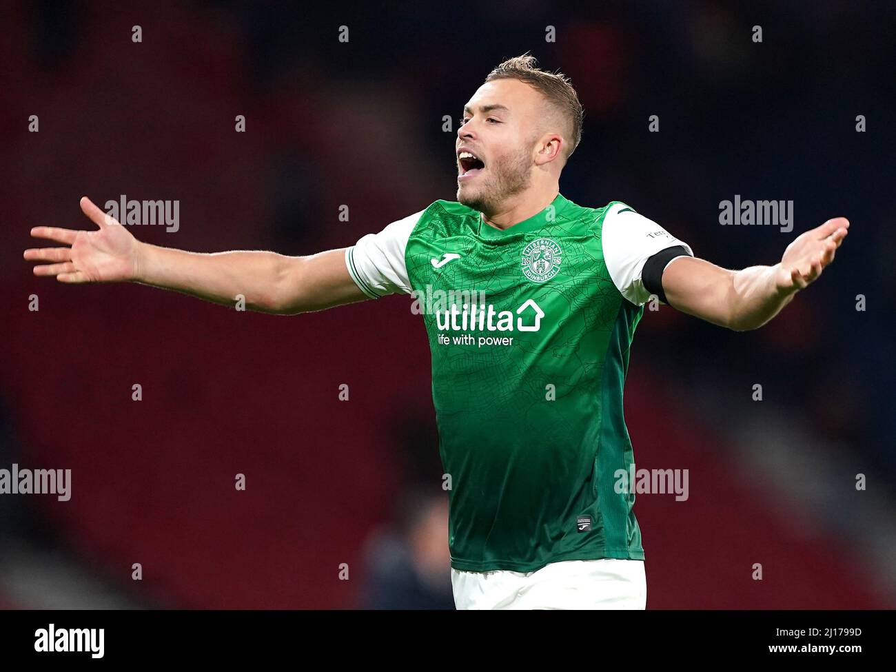 File photo dated 21-11-2021 of Hibernian's Ryan Porteous, who will ...