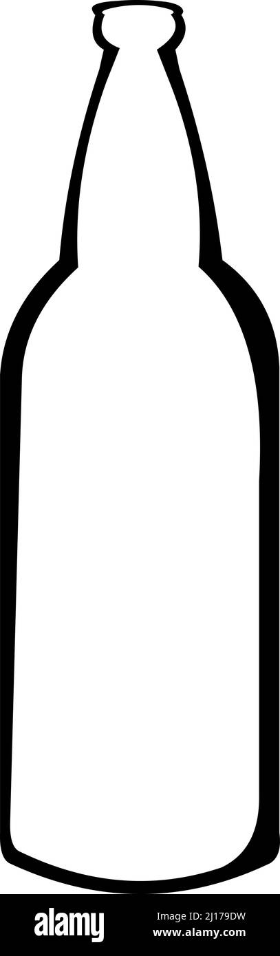 Vector illustration of a bottle drawn in black and white Stock Vector ...