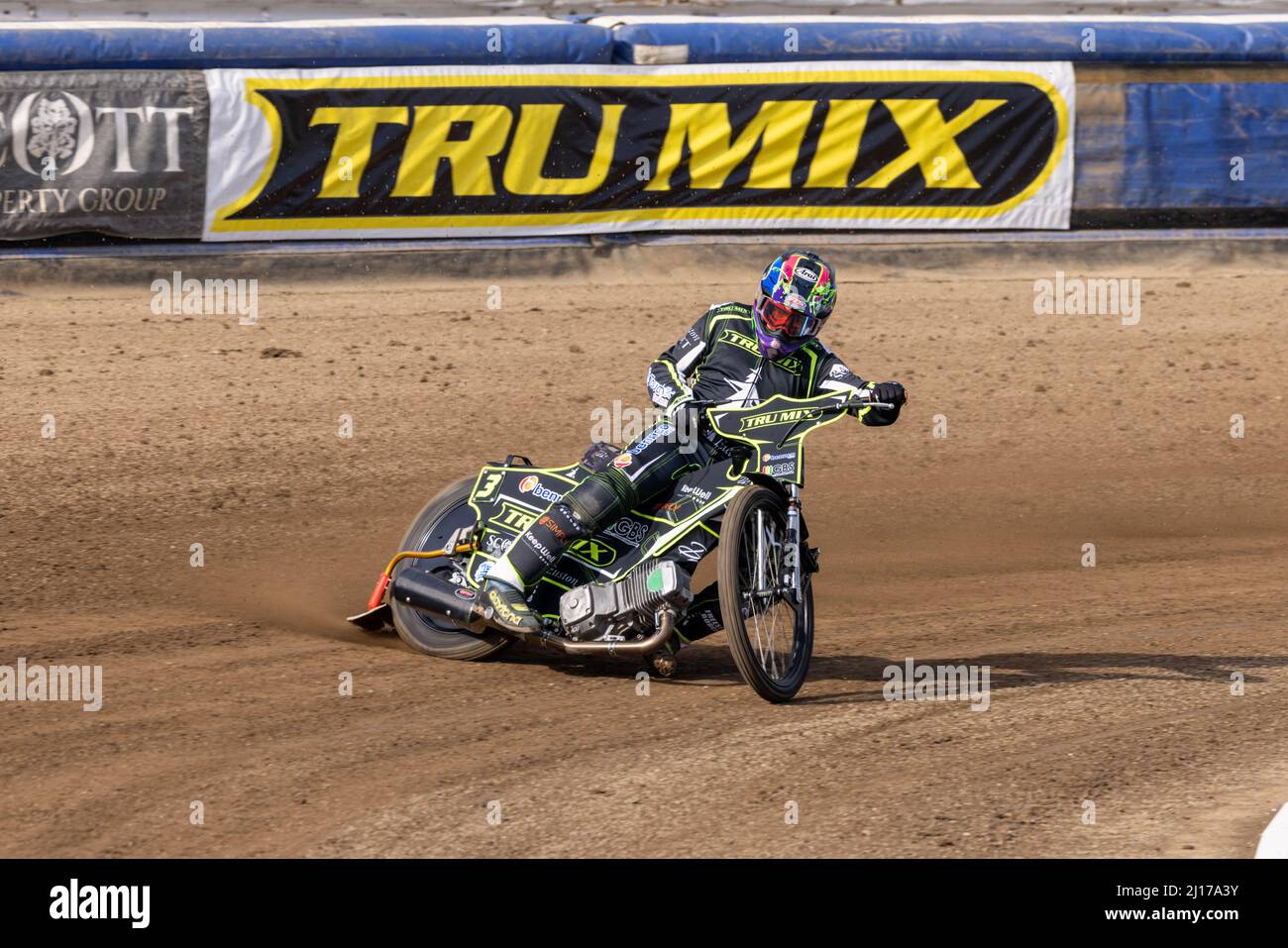 Cameron Heeps. Ipswich Witches speedway practice. 22 March 2022 Stock ...