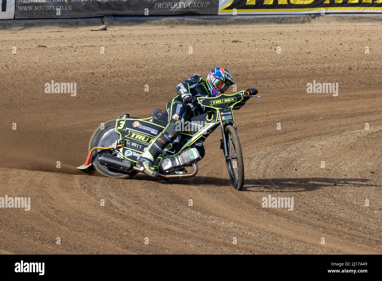 Cameron Heeps. Ipswich Witches speedway practice. 22 March 2022 Stock ...