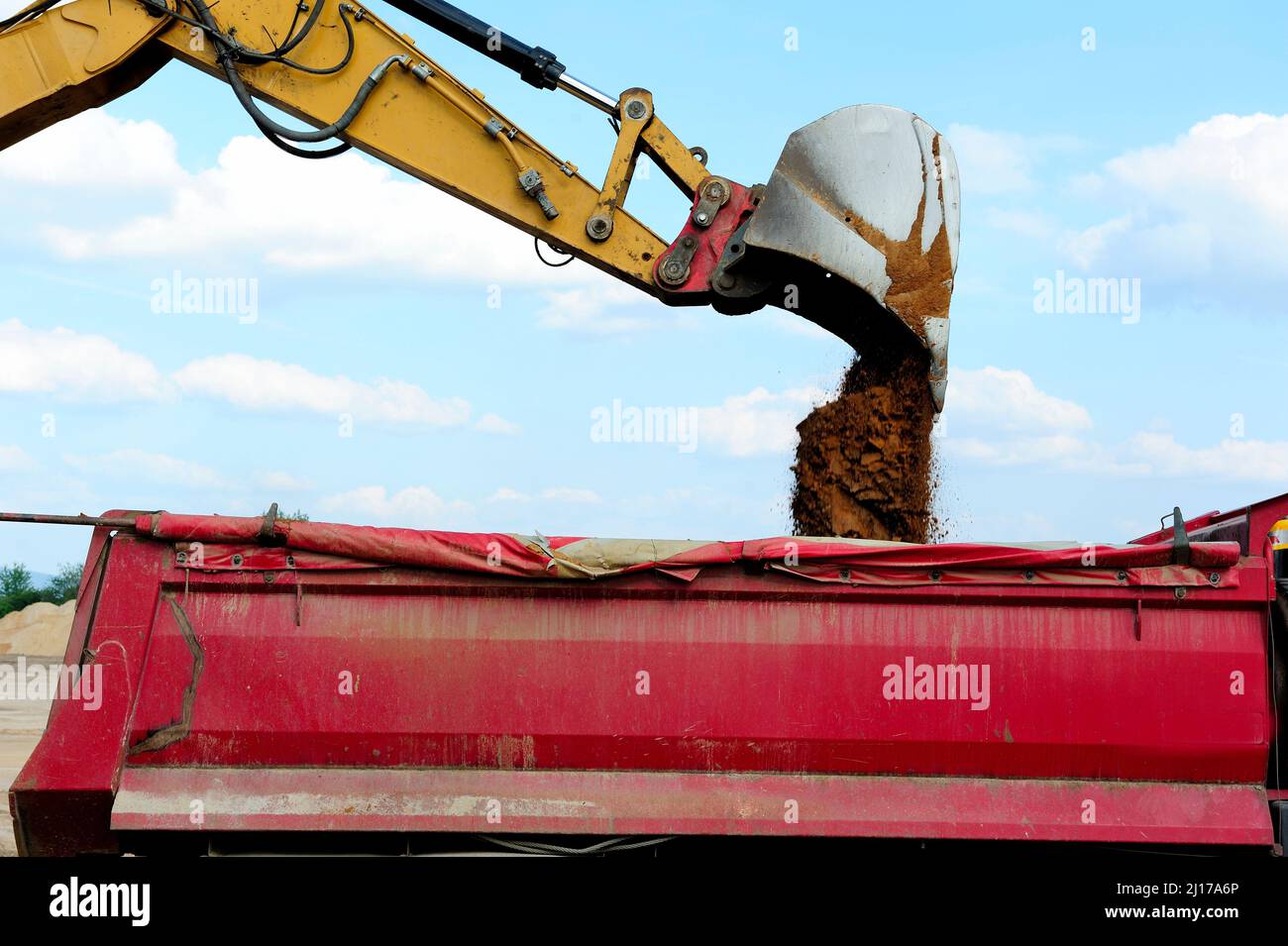 earth, earthworks, excavator, bucket, layer, removal, mining, heavy ...