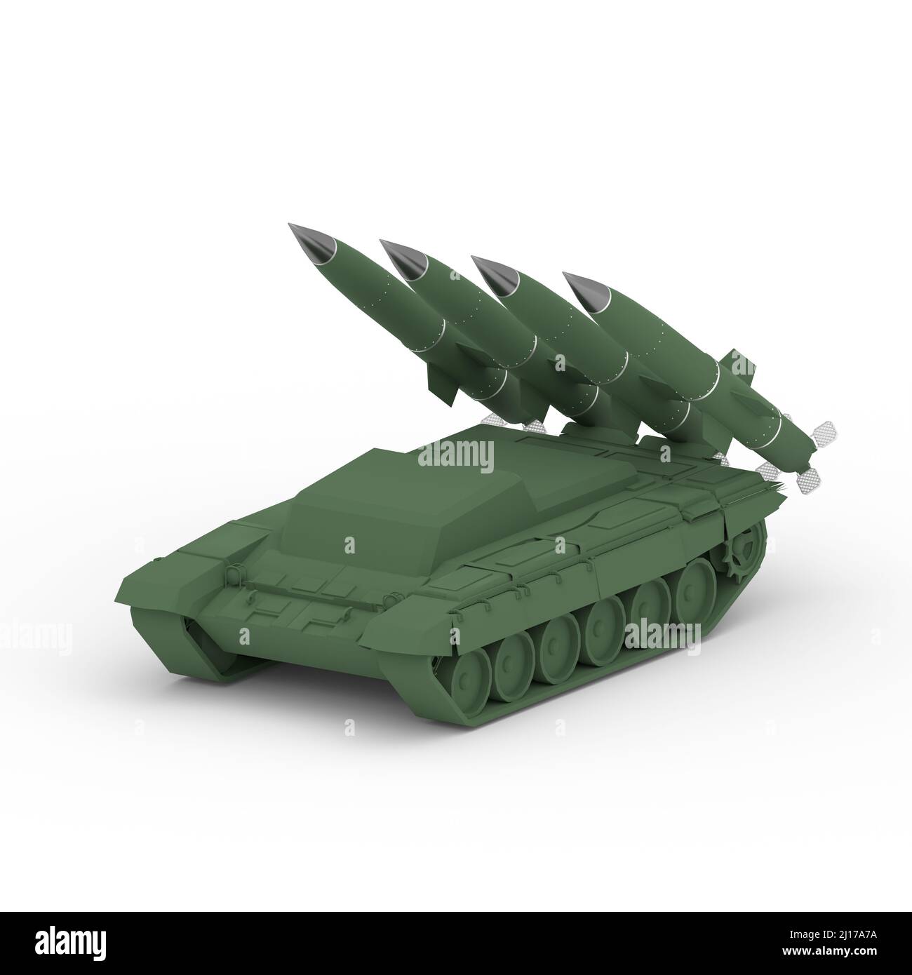 3d render of military track missle system isolated on white background ...