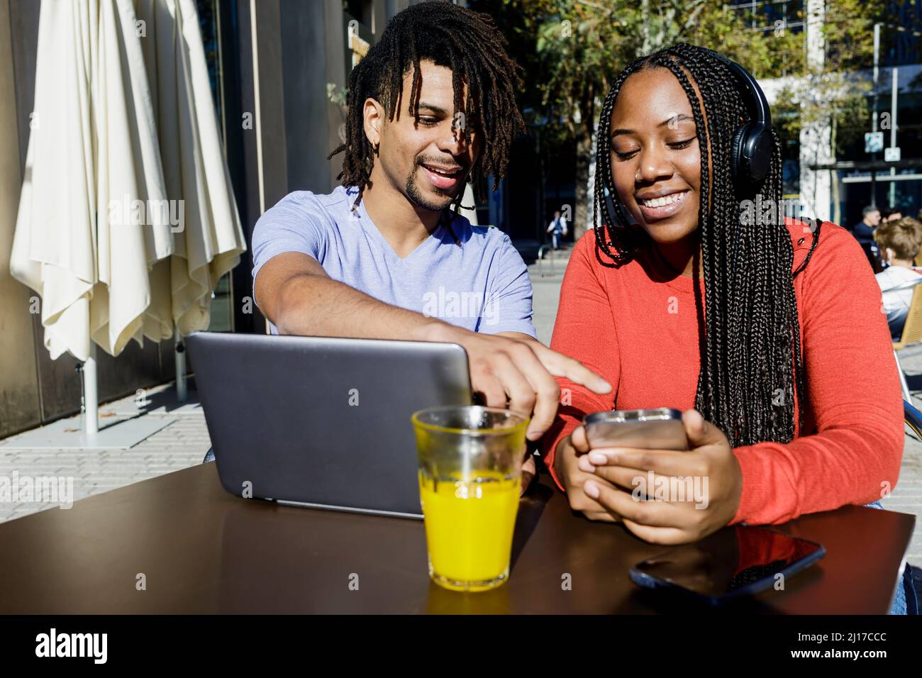 African american man talking girlfriend hi-res stock photography and ...