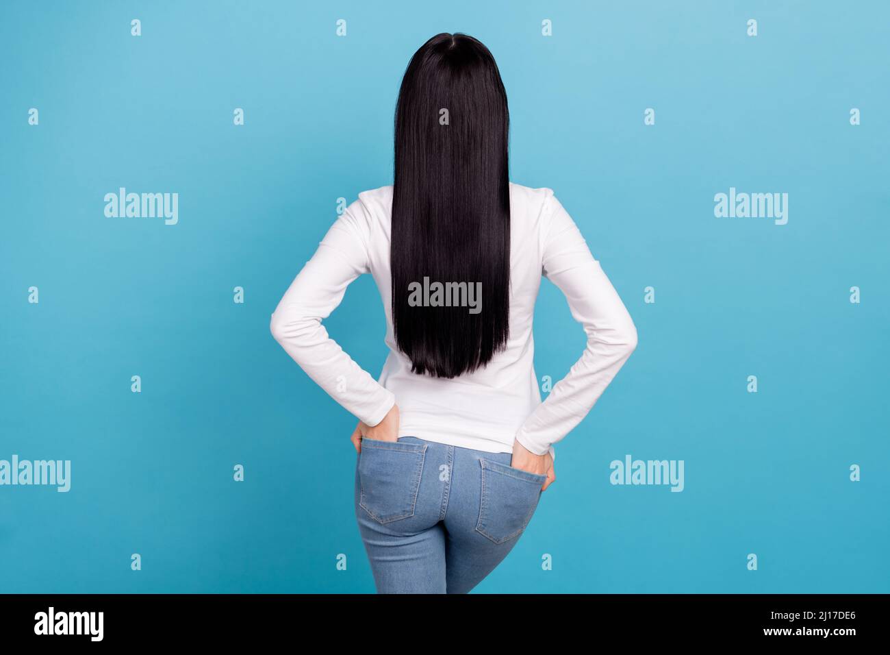 Attractive pretty cute skinny slim girl lady female hi-res stock ...