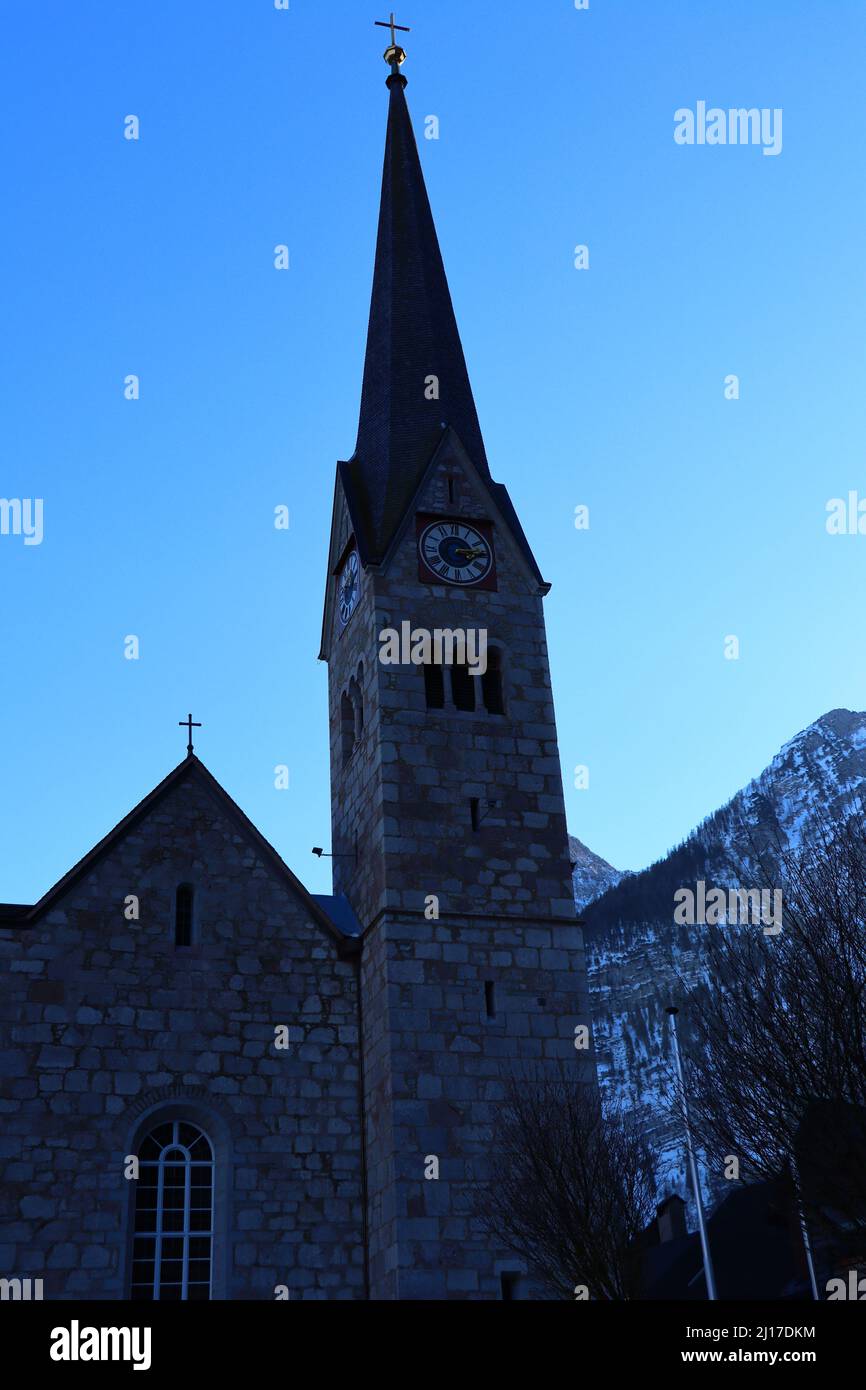 Church in Hallstatt (Austria Stock Photo - Alamy