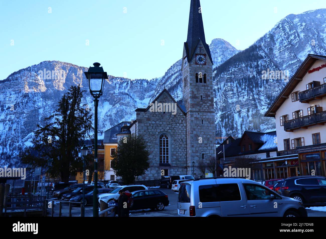 Church in Hallstatt (Austria Stock Photo - Alamy