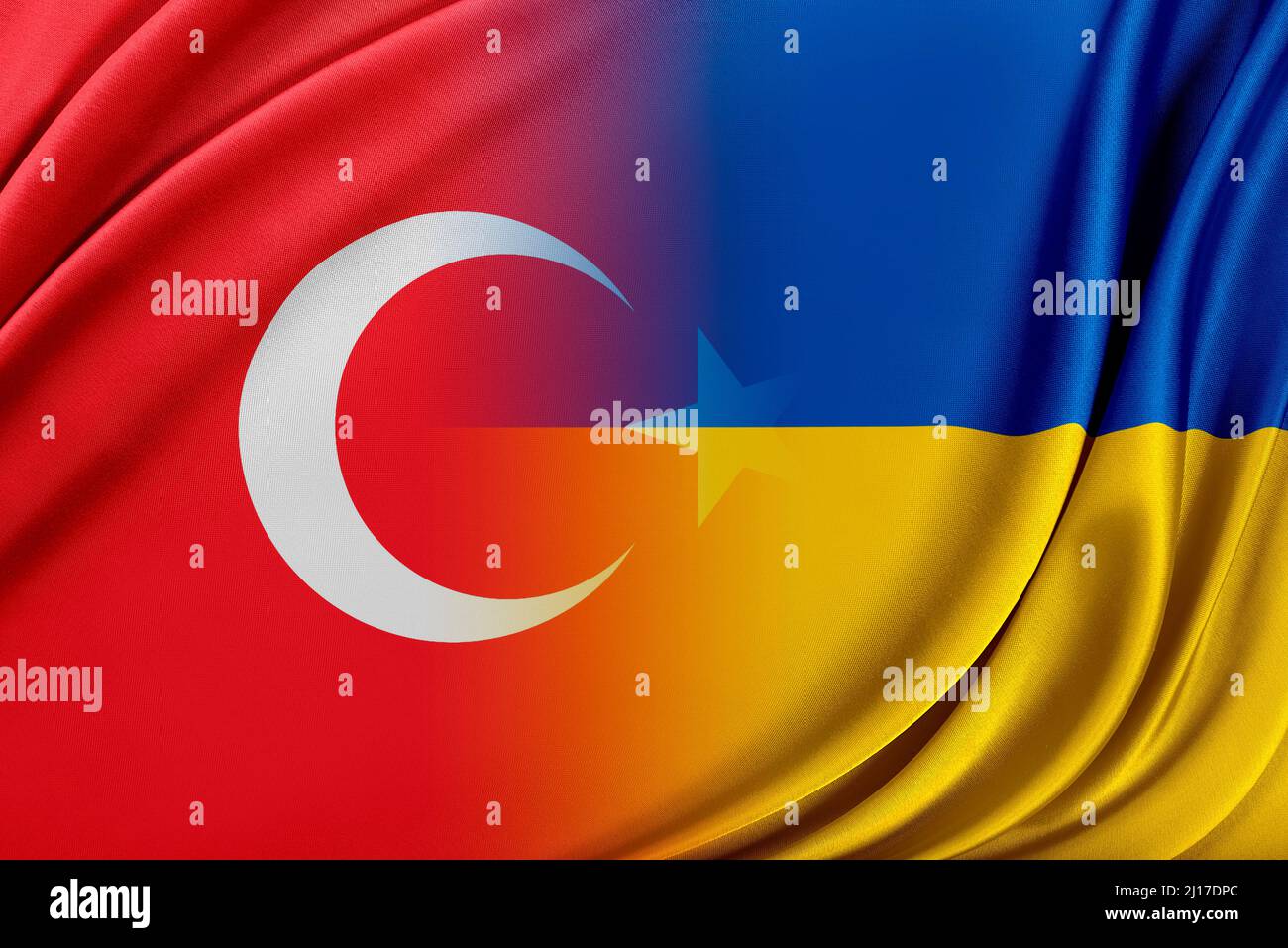 Flags of Ukraine and Turkey Stock Photo - Alamy