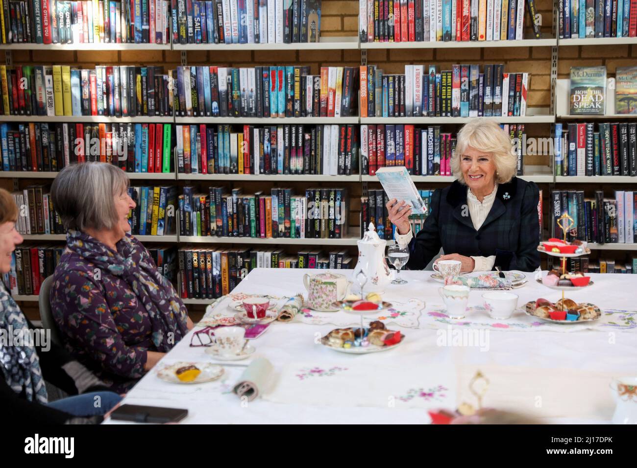 The Duchess of Cornwall (right) meets library regulars at Holywood ...