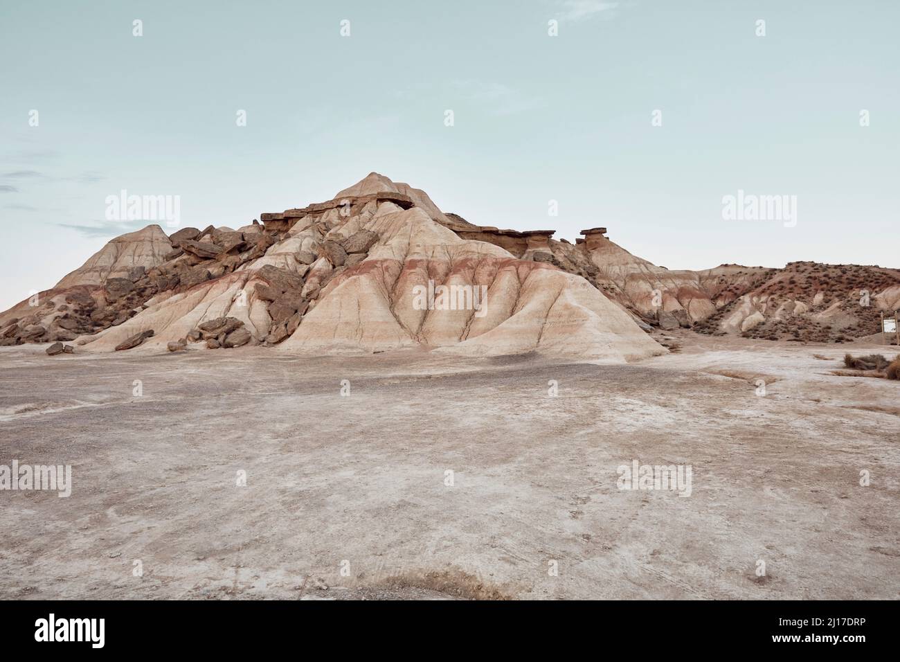Rock formation under clear sky in desert landscape Stock Photo - Alamy