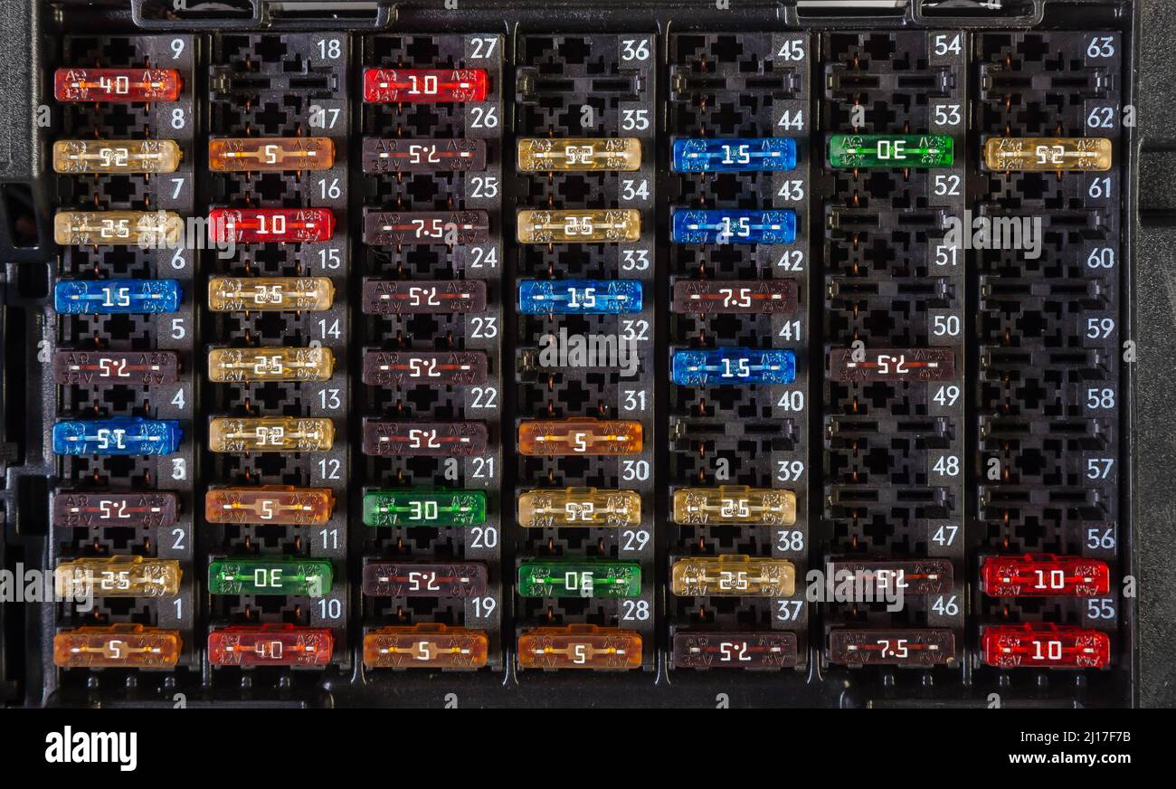 Automotive fuses come in different colors and each color is responsible ...