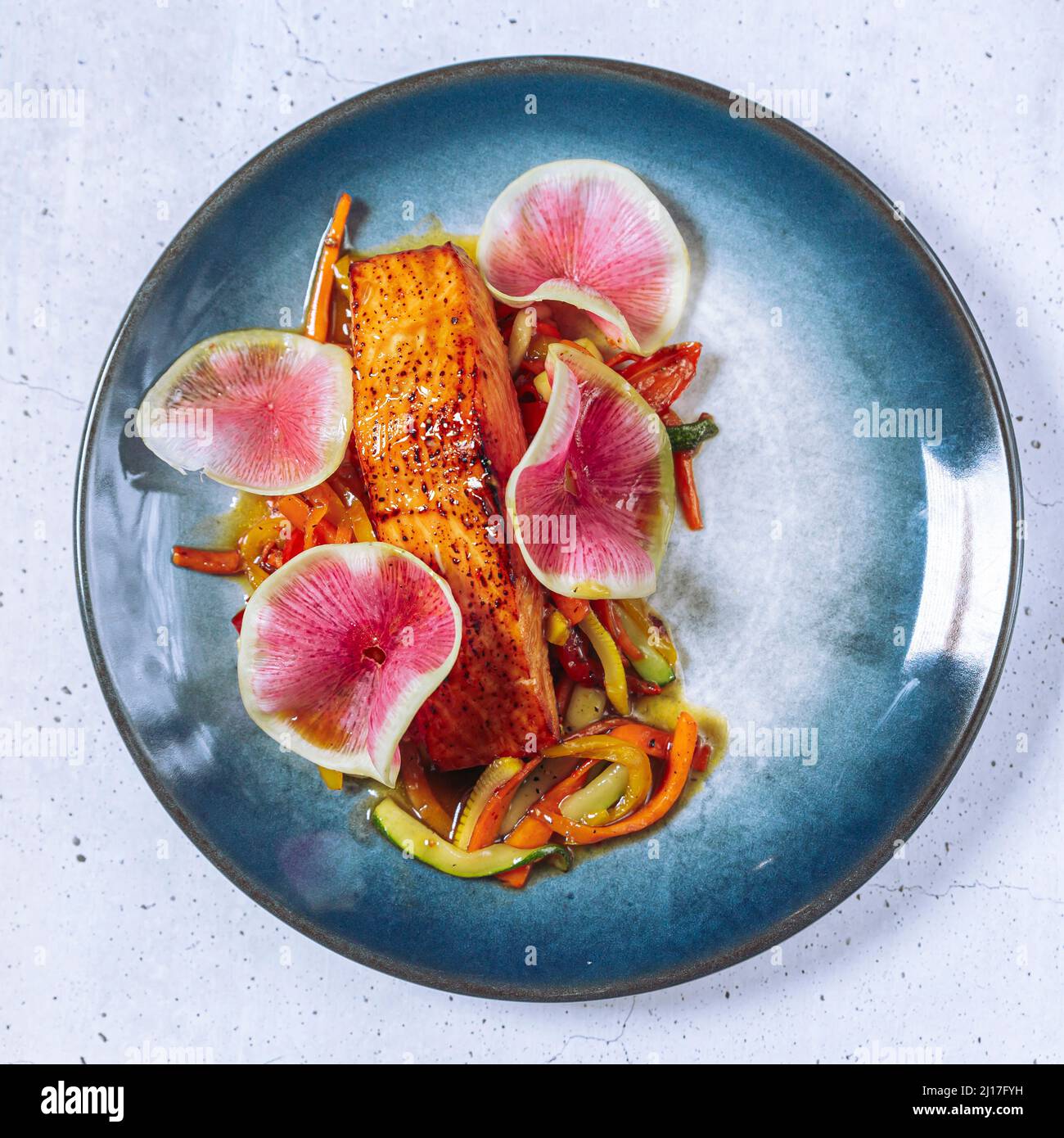 Baked salmon plate hi-res stock photography and images - Alamy