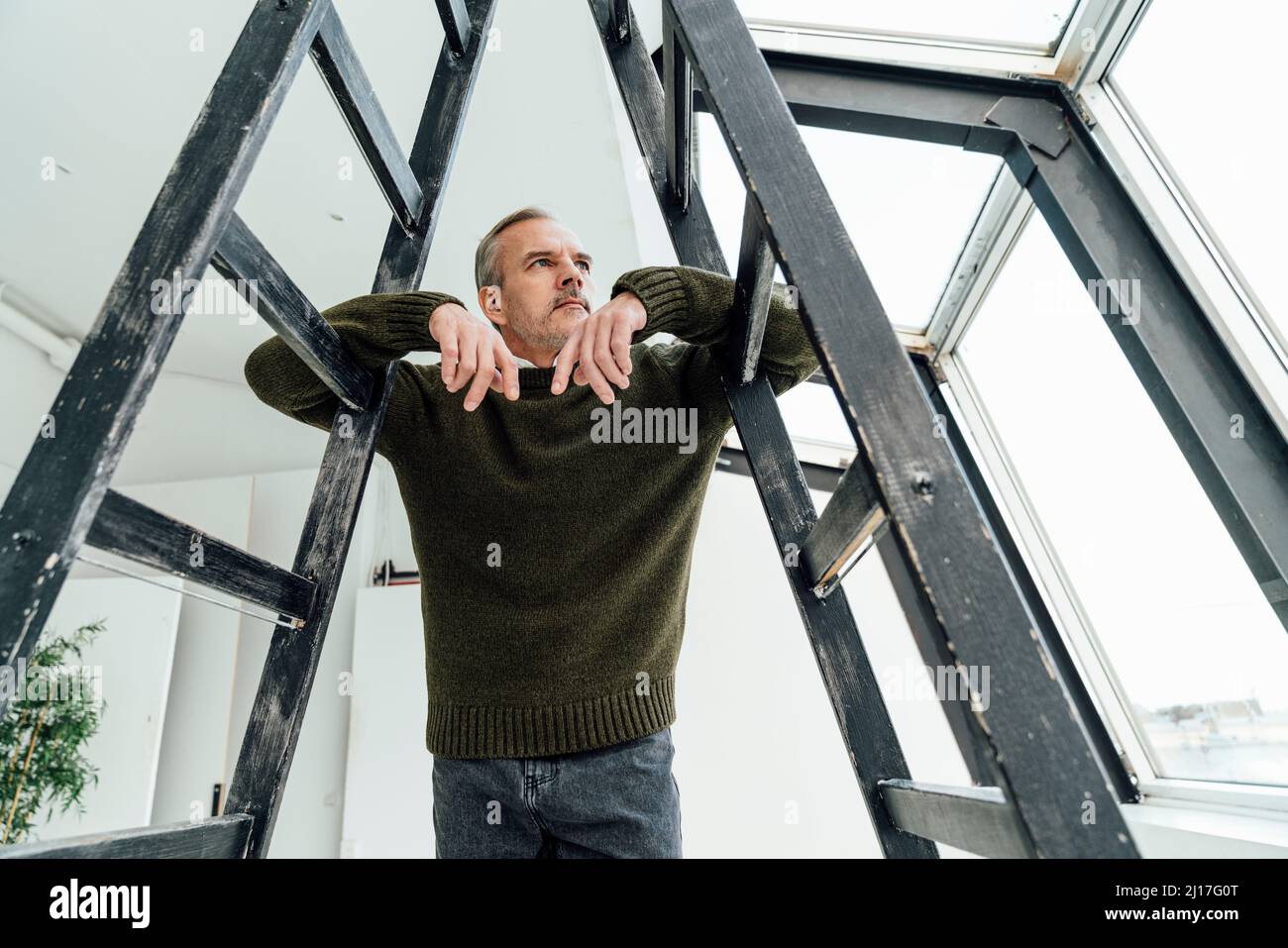 Ladder leaning window hi-res stock photography and images - Alamy