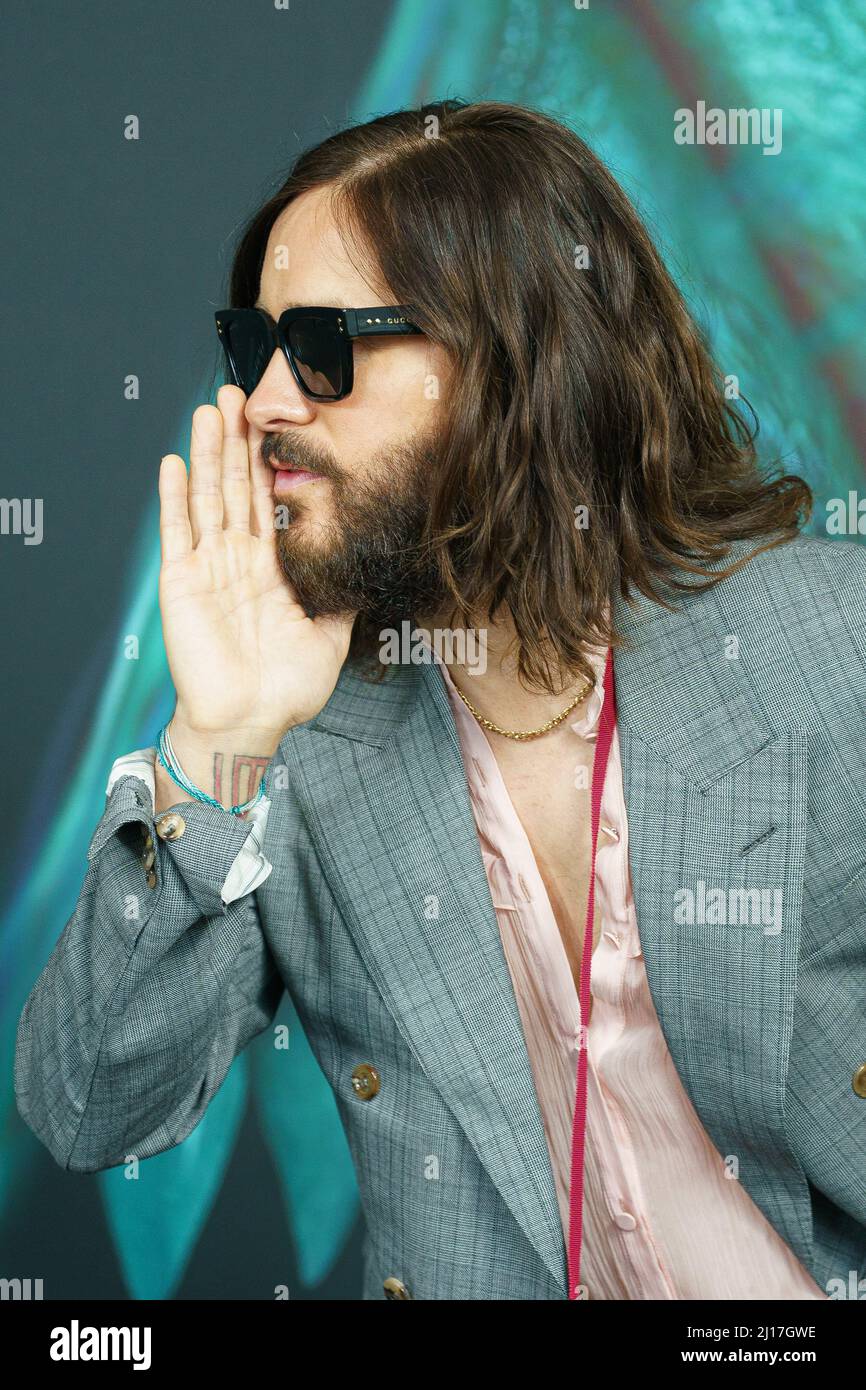 Madrid, Spain. 23rd Mar, 2022. American actor Jared Leto attends to the ...