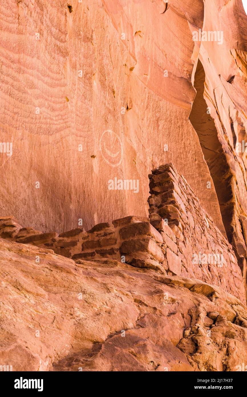 An ancient 1,000 year old Ancestral Puebloan cliff dwelling in Mule ...