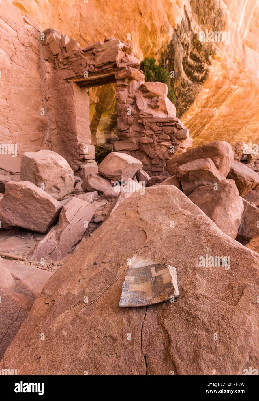 A polychrome potsherd found by ancient 1,000 year old Ancestral ...