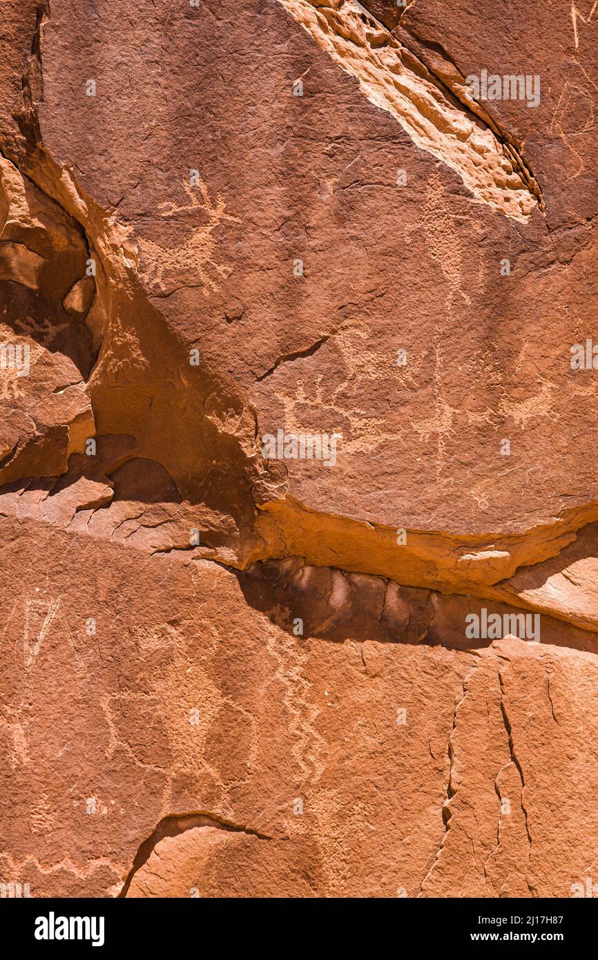 The Moab Man Panel is a large Fremont Culture Native American rock art ...