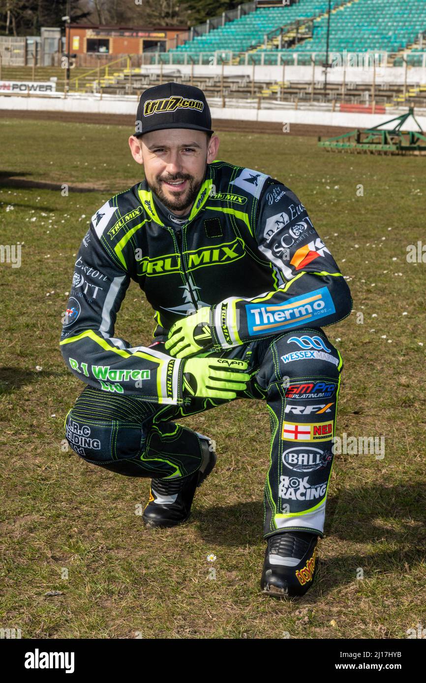 Daniel (Danny) King. Ipswich Witches speedway practice. 22 March 2022 ...