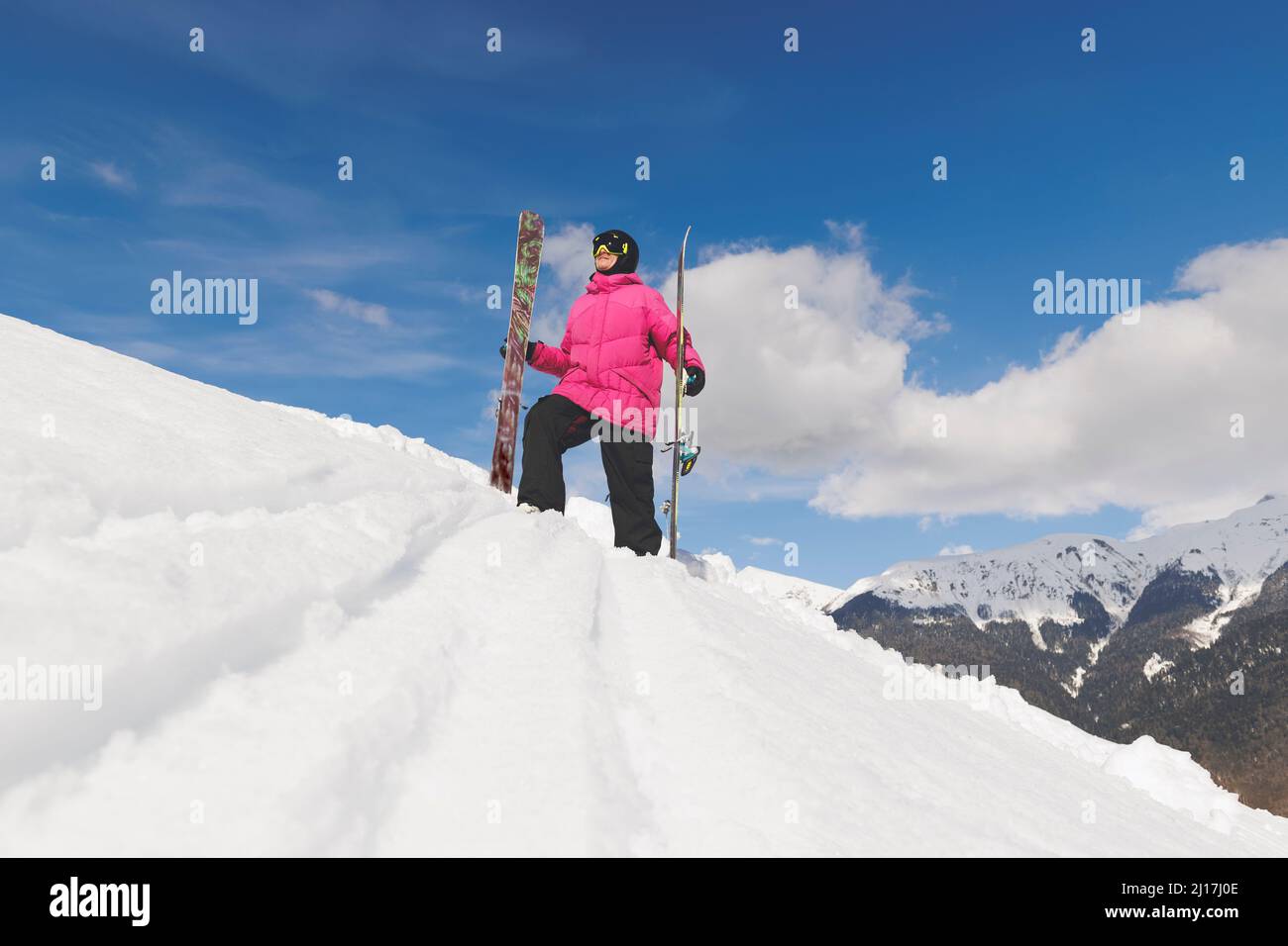 Person walking in ski hi-res stock photography and images - Alamy