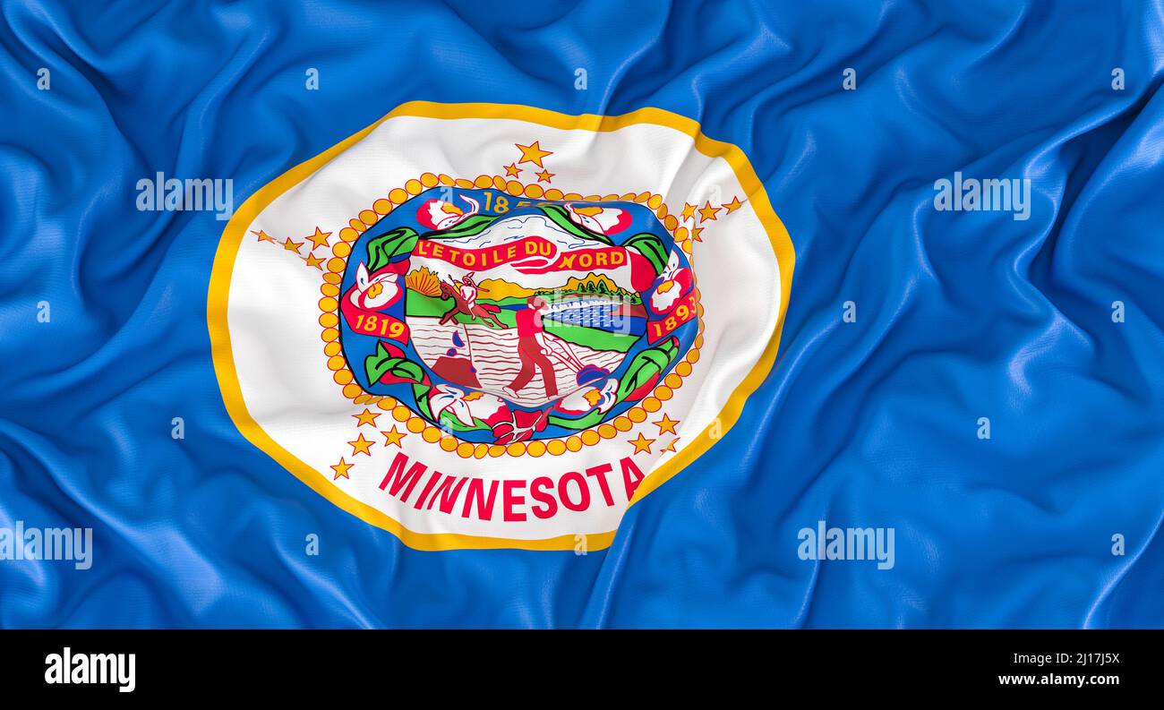 minnesota state flag. 3d render Stock Photo - Alamy