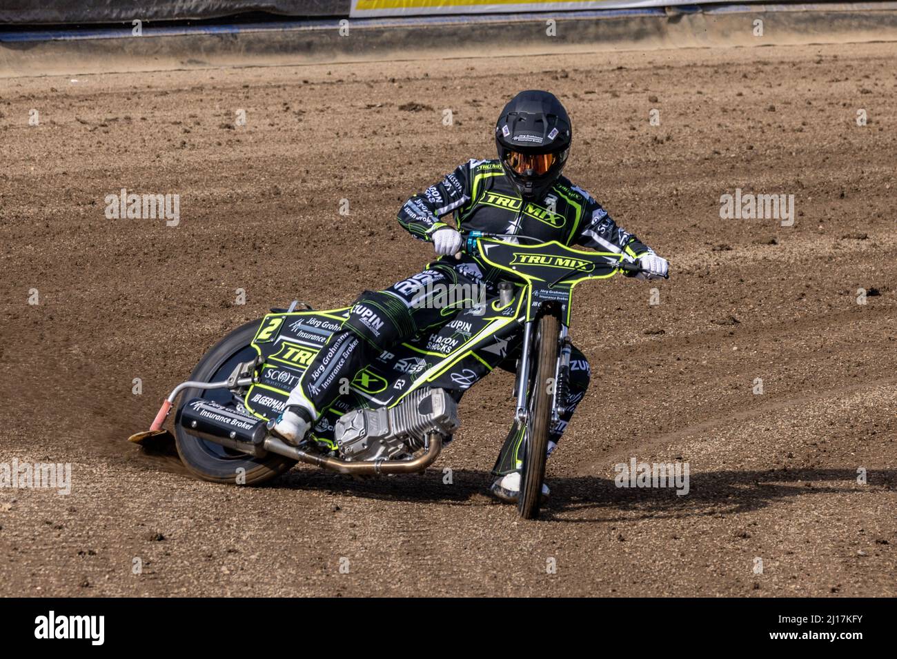Erik Riss. Ipswich Witches speedway practice. 22 March 2022 Stock Photo ...