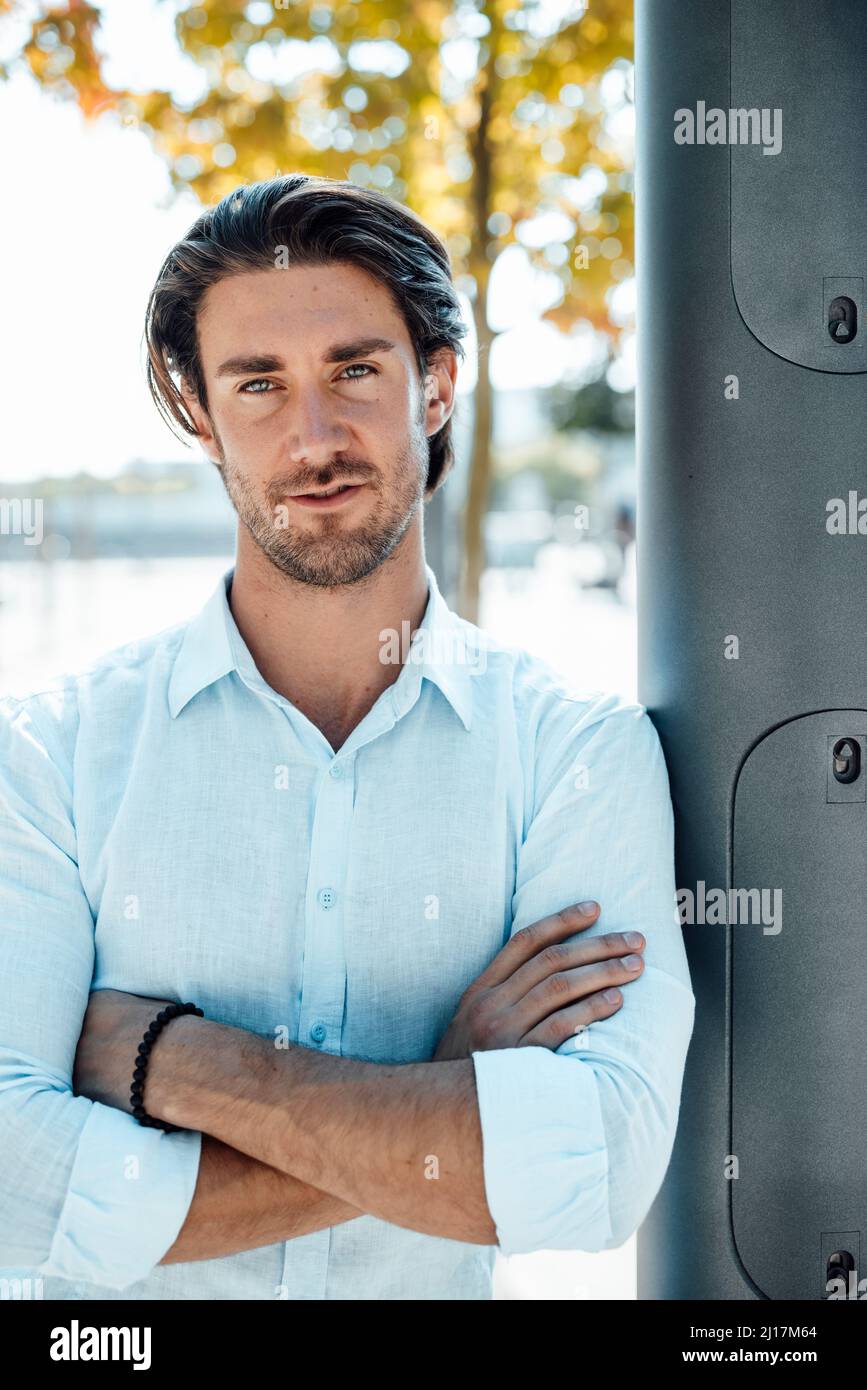 Handsome businessman beard standing arms hi-res stock photography and ...