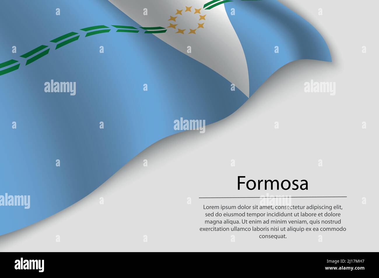 Wave flag of Formosa is a state of Argentina. Banner or ribbon vector ...