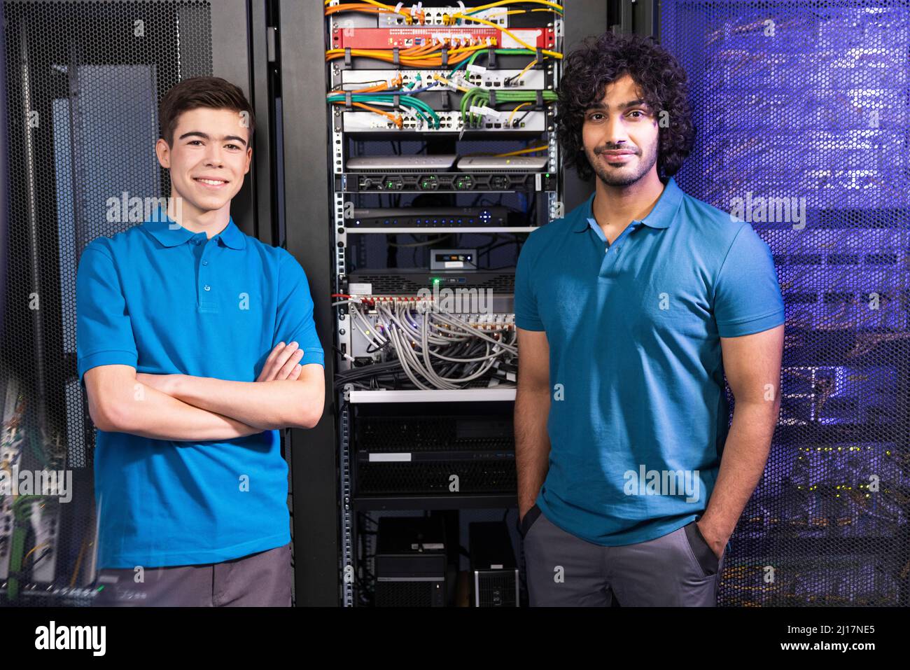 Portrait smiling technician in data hi-res stock photography and images ...