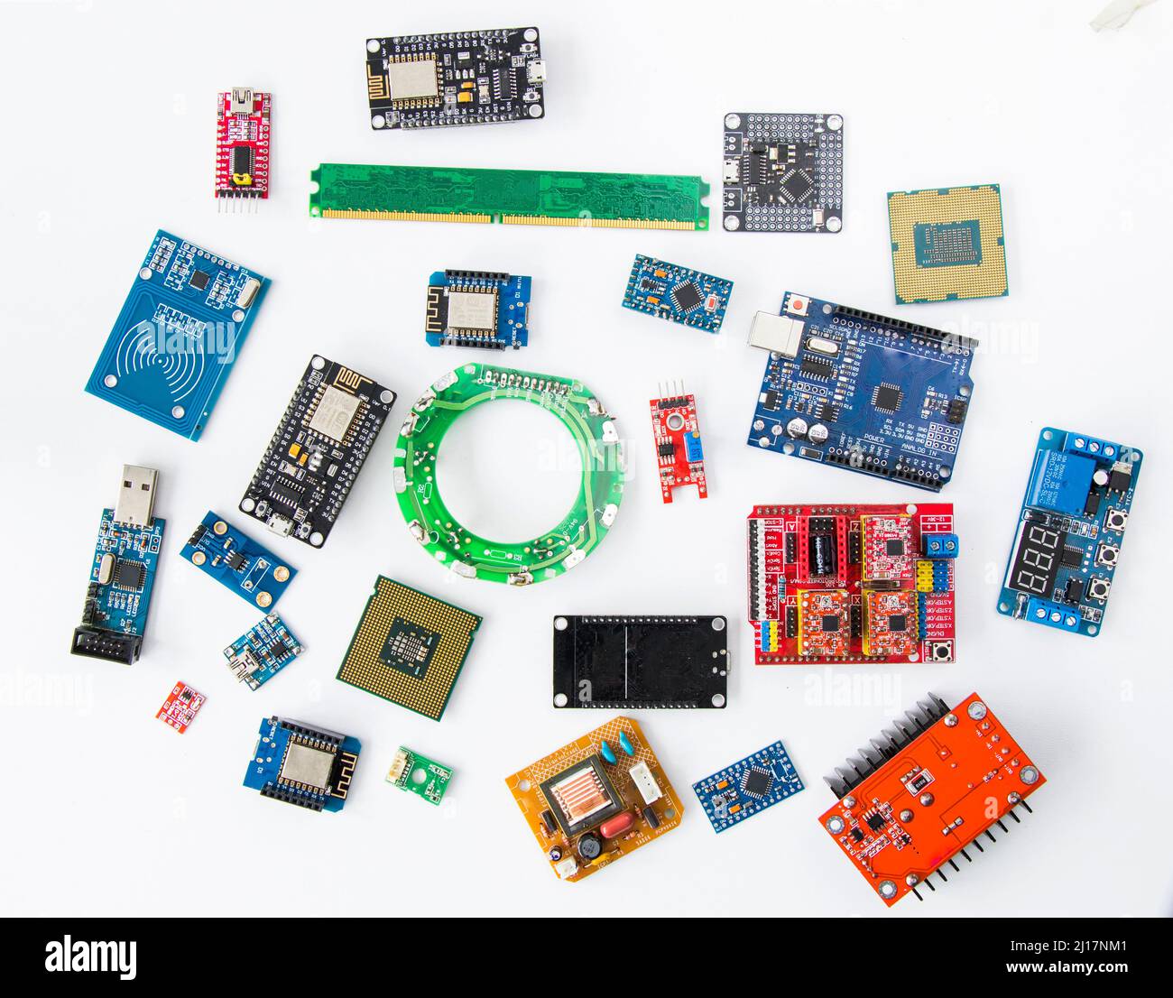 Space parts, microprocessor and microchips, background and texture of ...