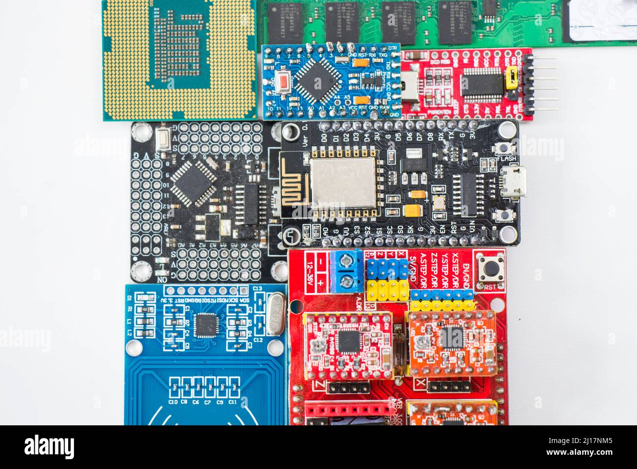 Space parts, microprocessor and microchips, background and texture of ...