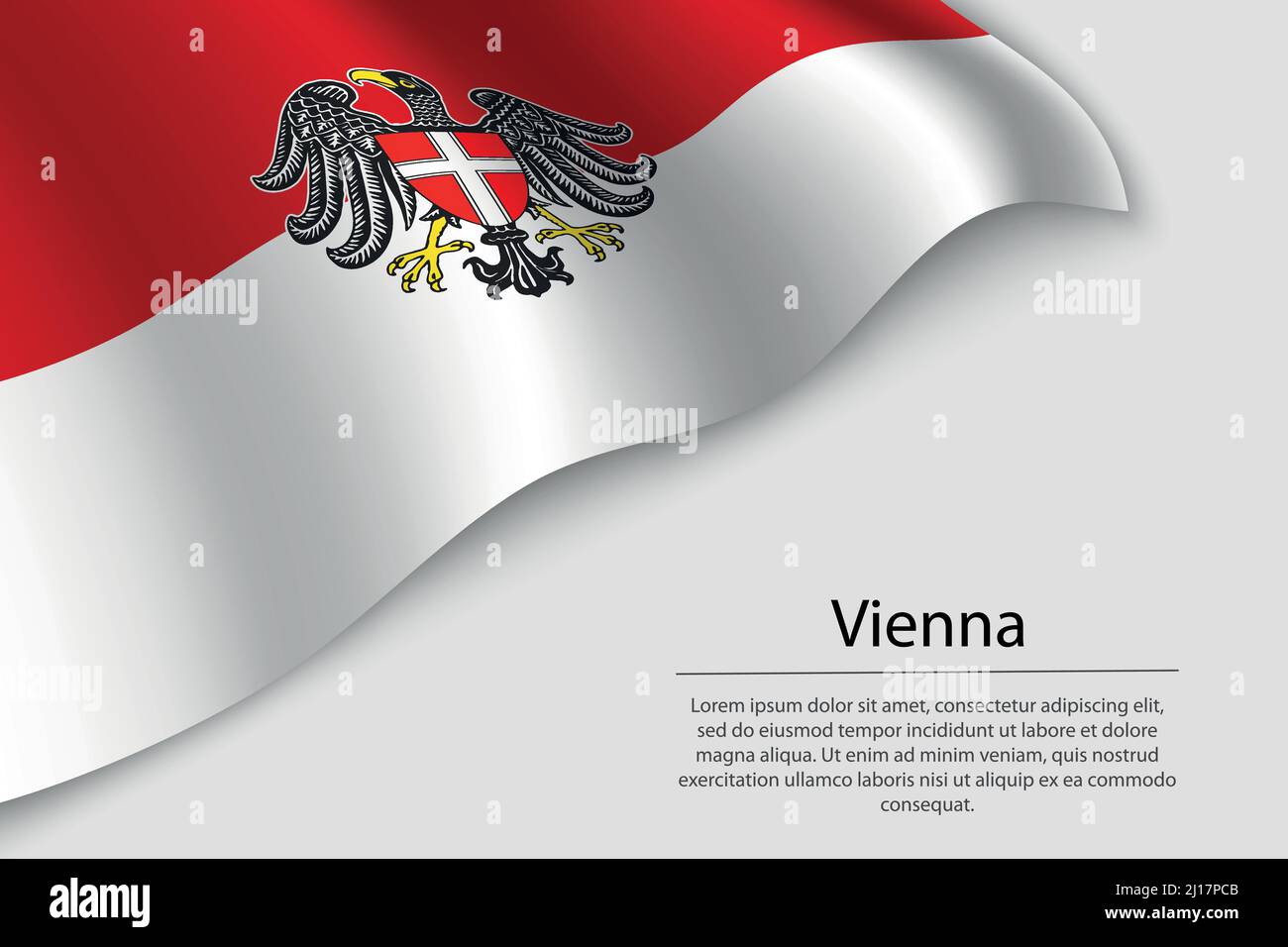 Wave flag of Vienna is a state of Austria. Banner or ribbon vector ...