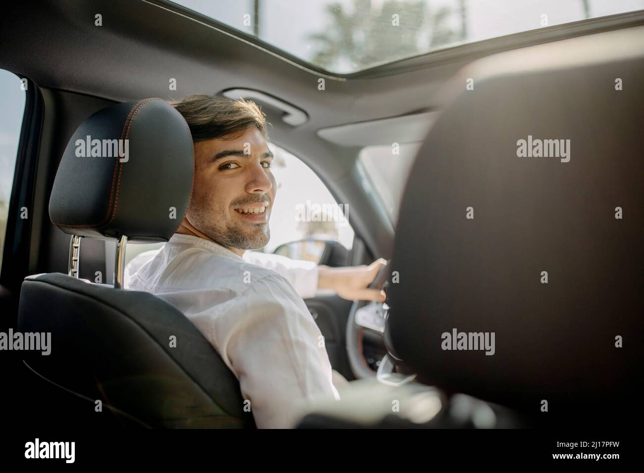 Portrait man sitting drivers seat hi-res stock photography and images ...