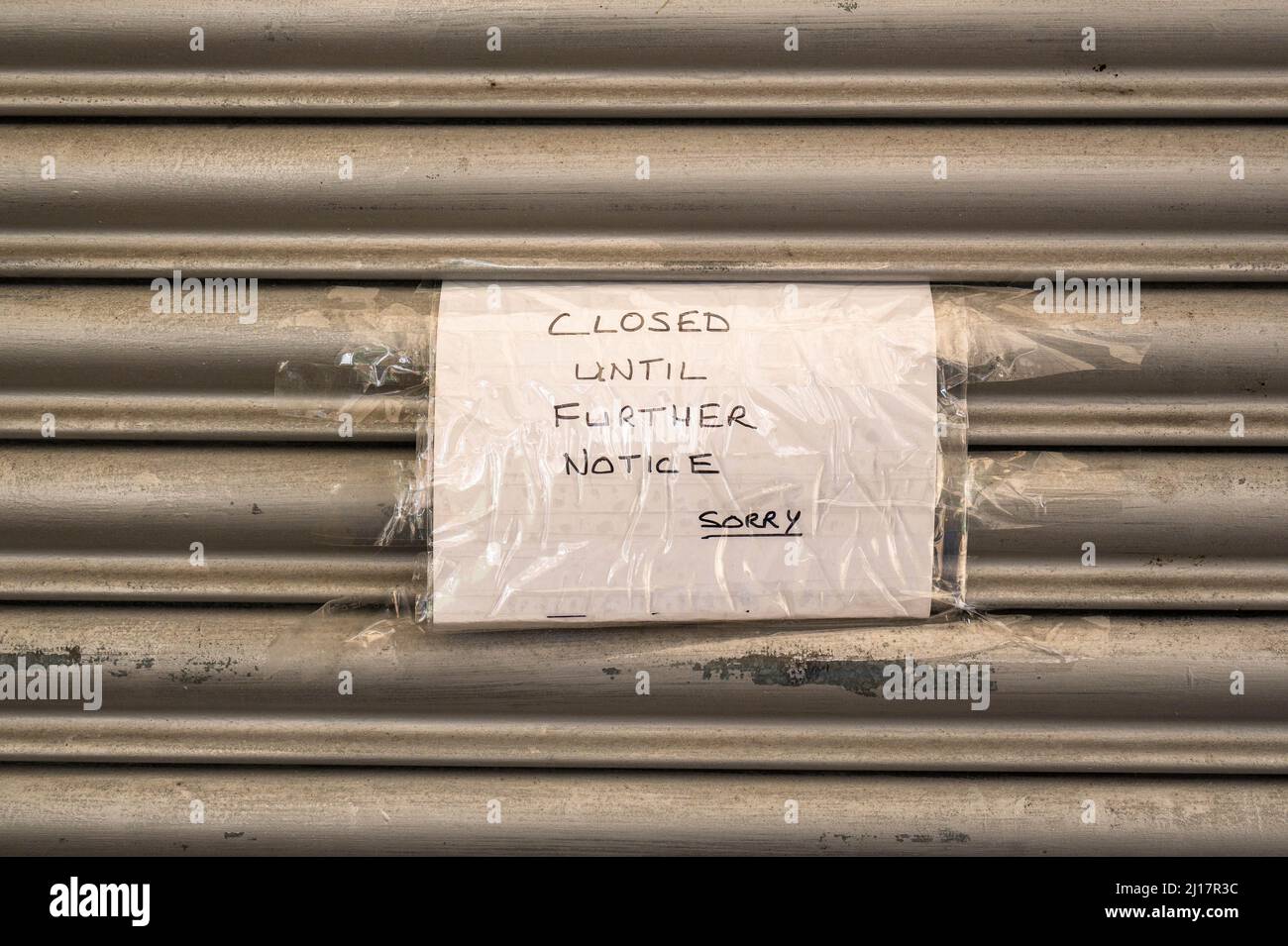 Closed until further notice hi-res stock photography and images - Alamy