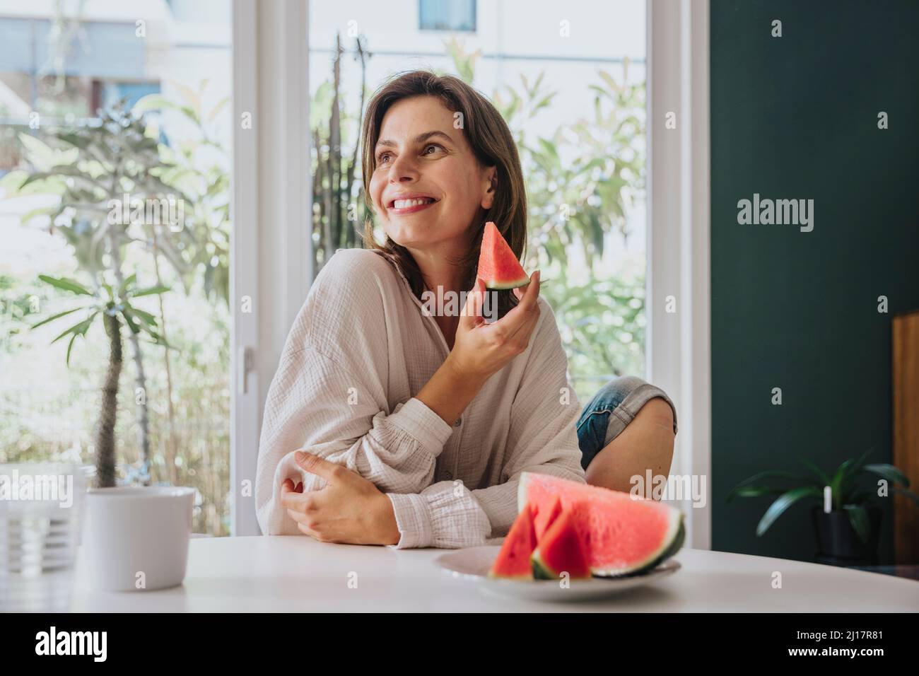 Three slice watermelon fruit hi-res stock photography and images - Alamy