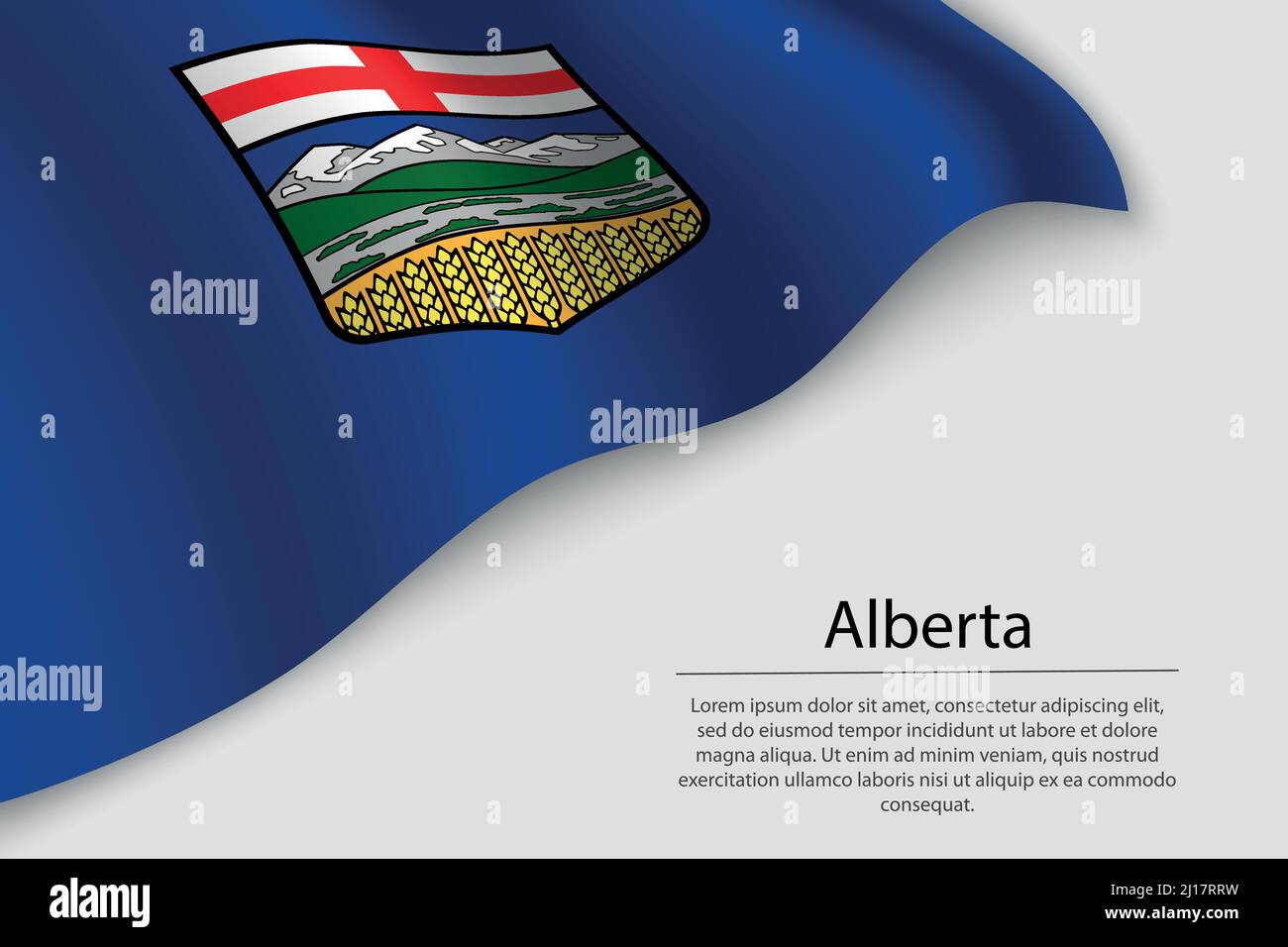 Wave flag of Alberta is a region of Canada. Banner or ribbon vector ...