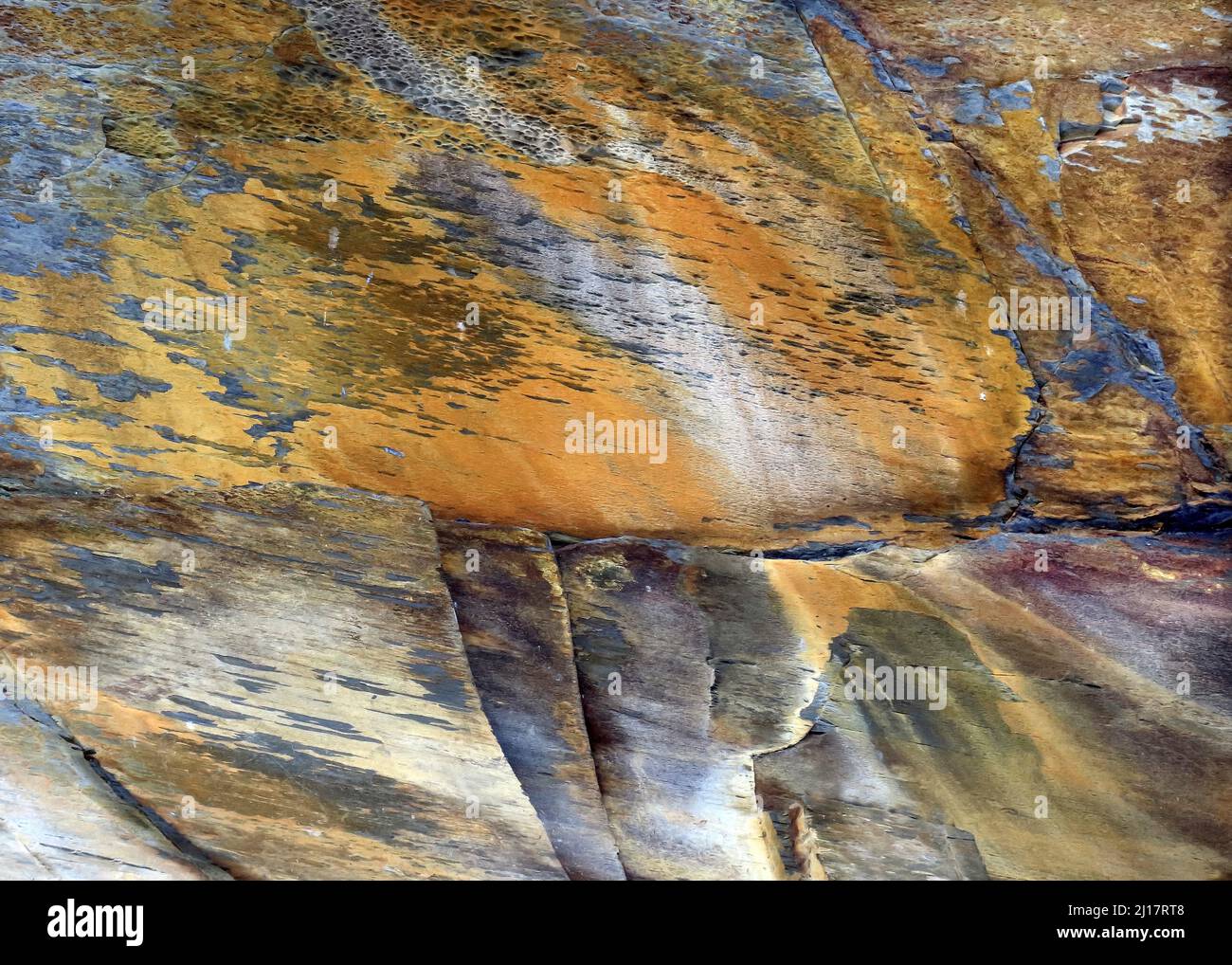 Abstract colour photograph of coastal rock the image is a colour ...