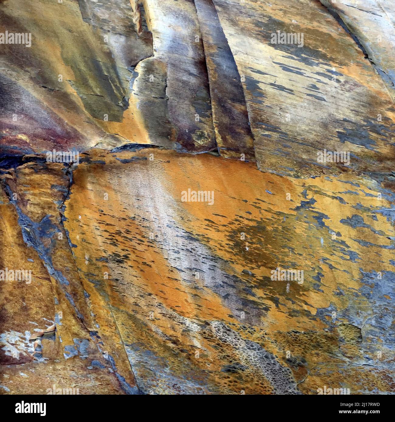 Abstract colour photograph of coastal rock the image is a colour ...