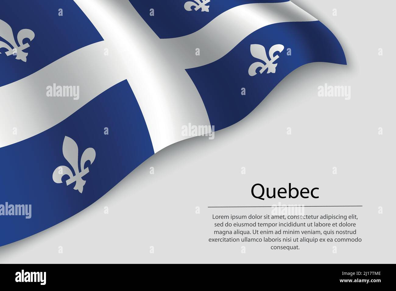 Wave flag of Quebec is a region of Canada. Banner or ribbon vector ...