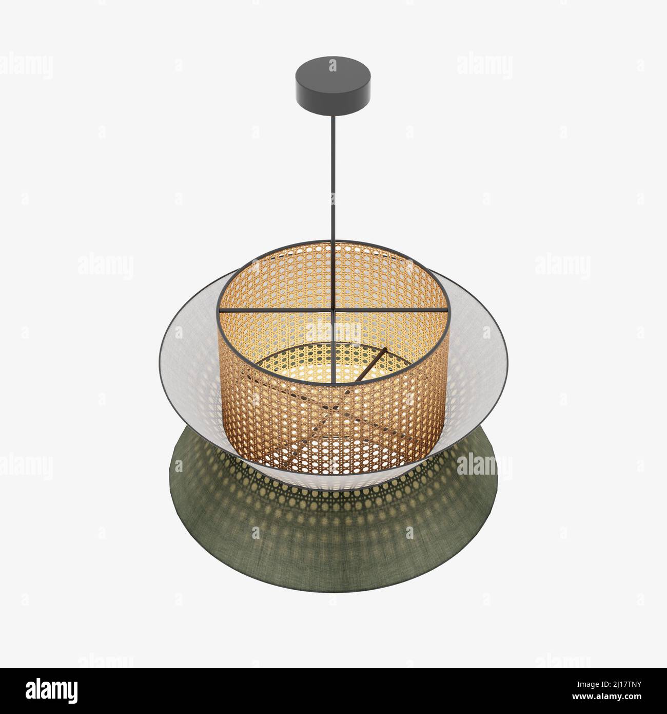 rattan ceiling light 3d model concept render Stock Photo - Alamy