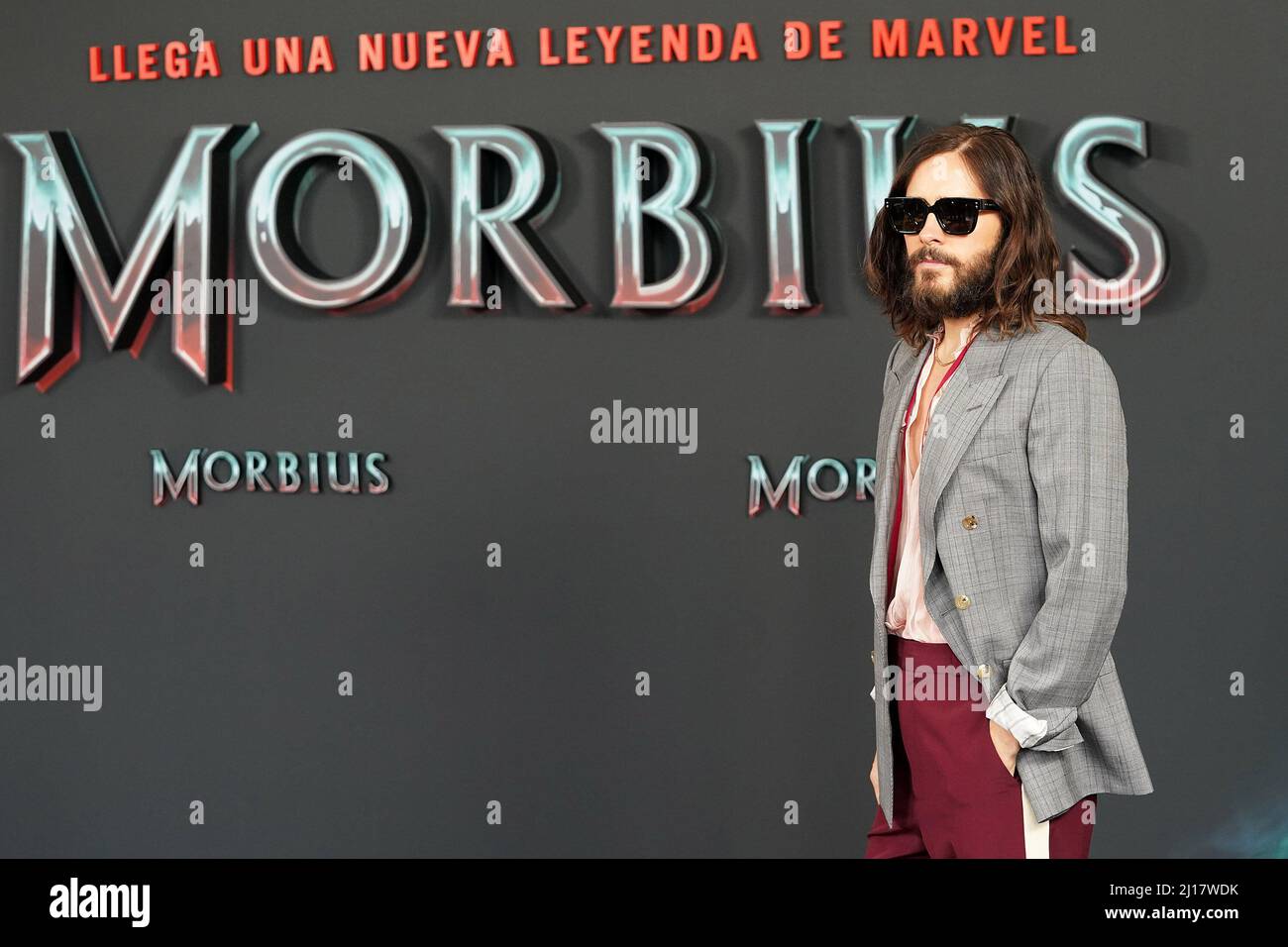 American actor Jared Leto attends the photocall of Morbius on March 23 ...
